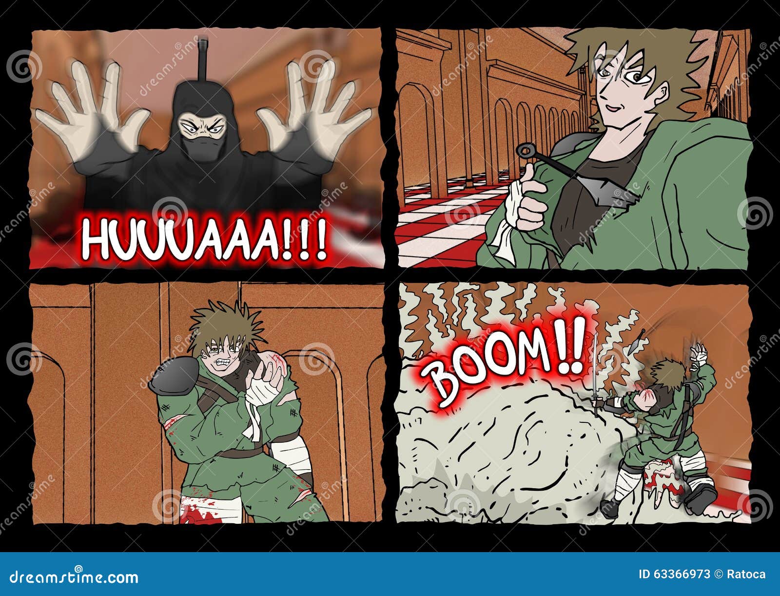 Ninja Comic Scene Stock Image | CartoonDealer.com #63366973