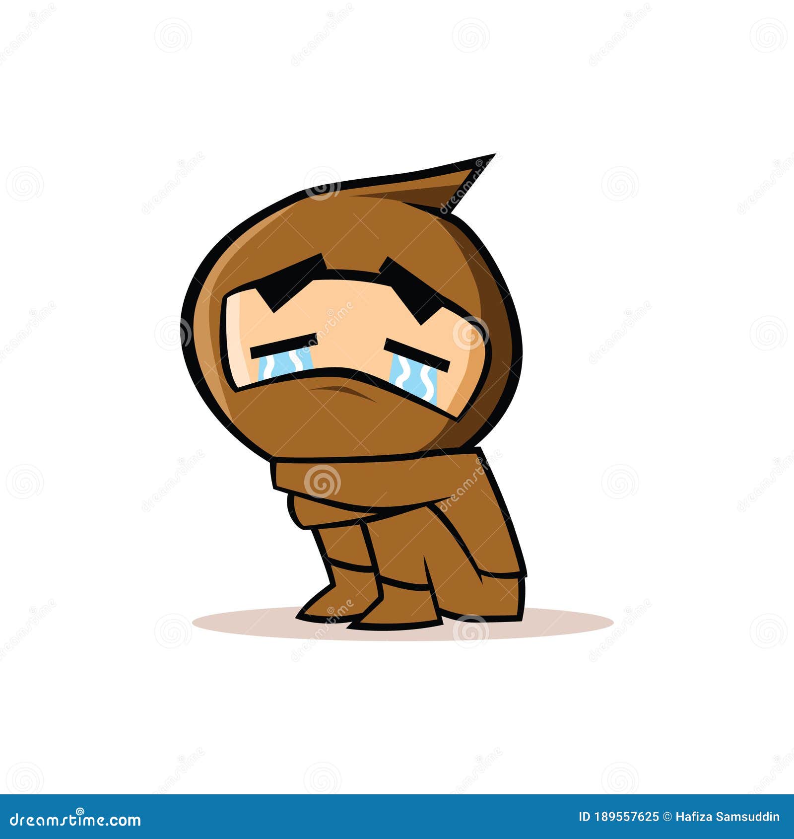 Ninja Crying. Vector Illustration Decorative Design Stock Vector ...