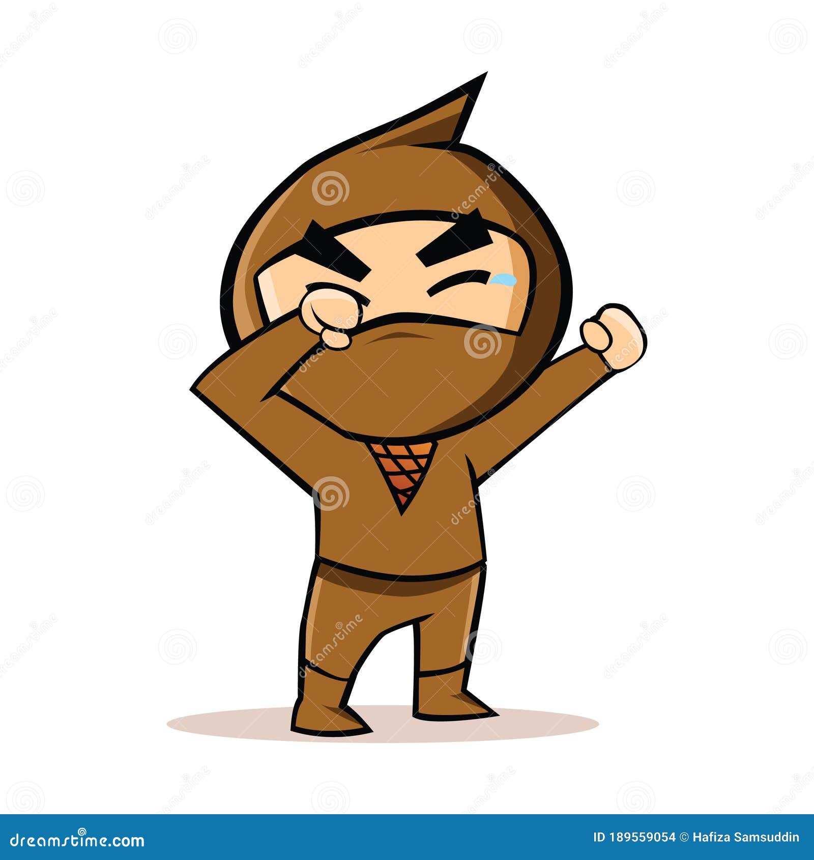 Ninja Crying. Vector Illustration Decorative Design Stock Vector ...