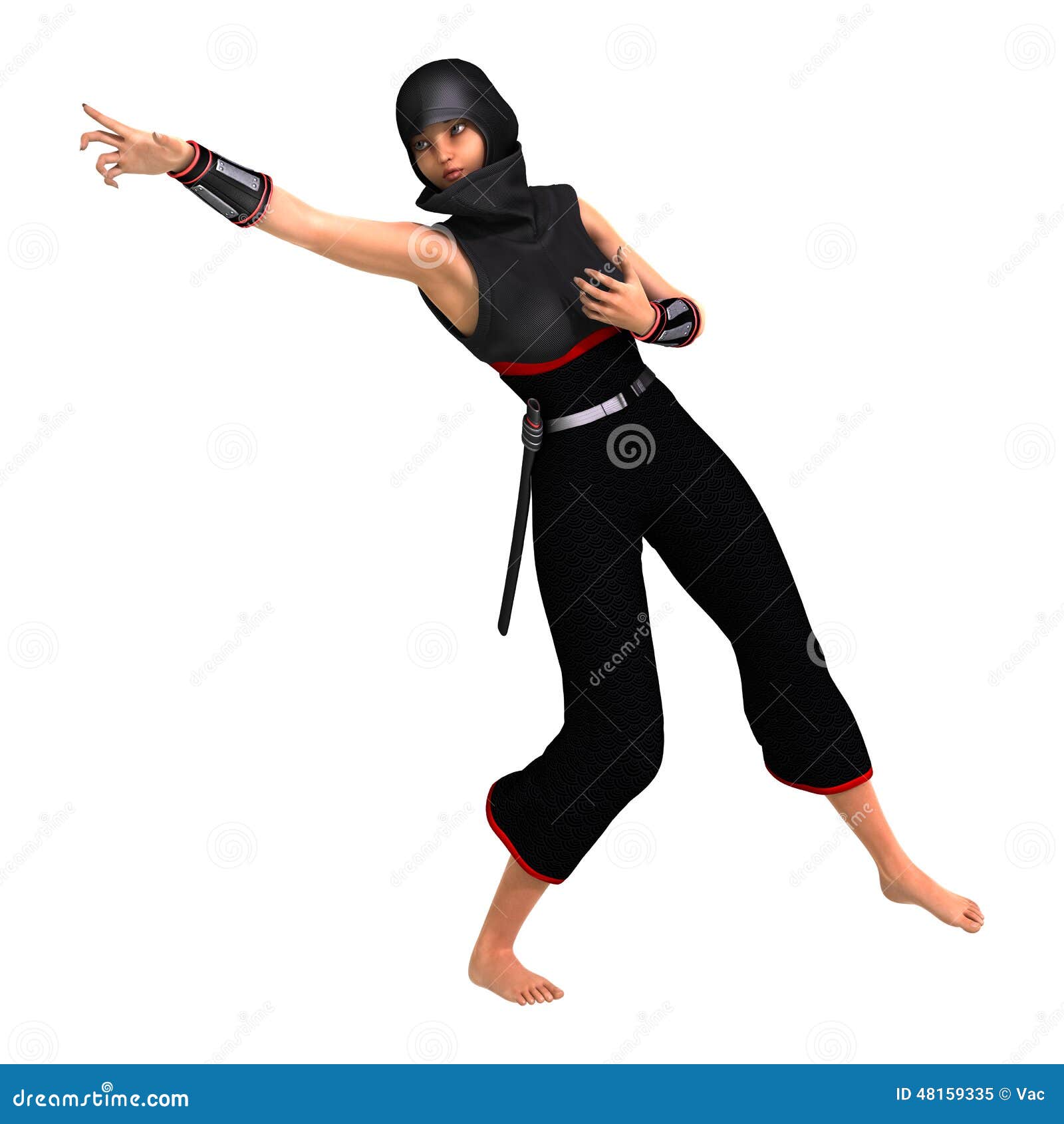 Ninja stock illustration. Illustration of isolated, people - 48159335