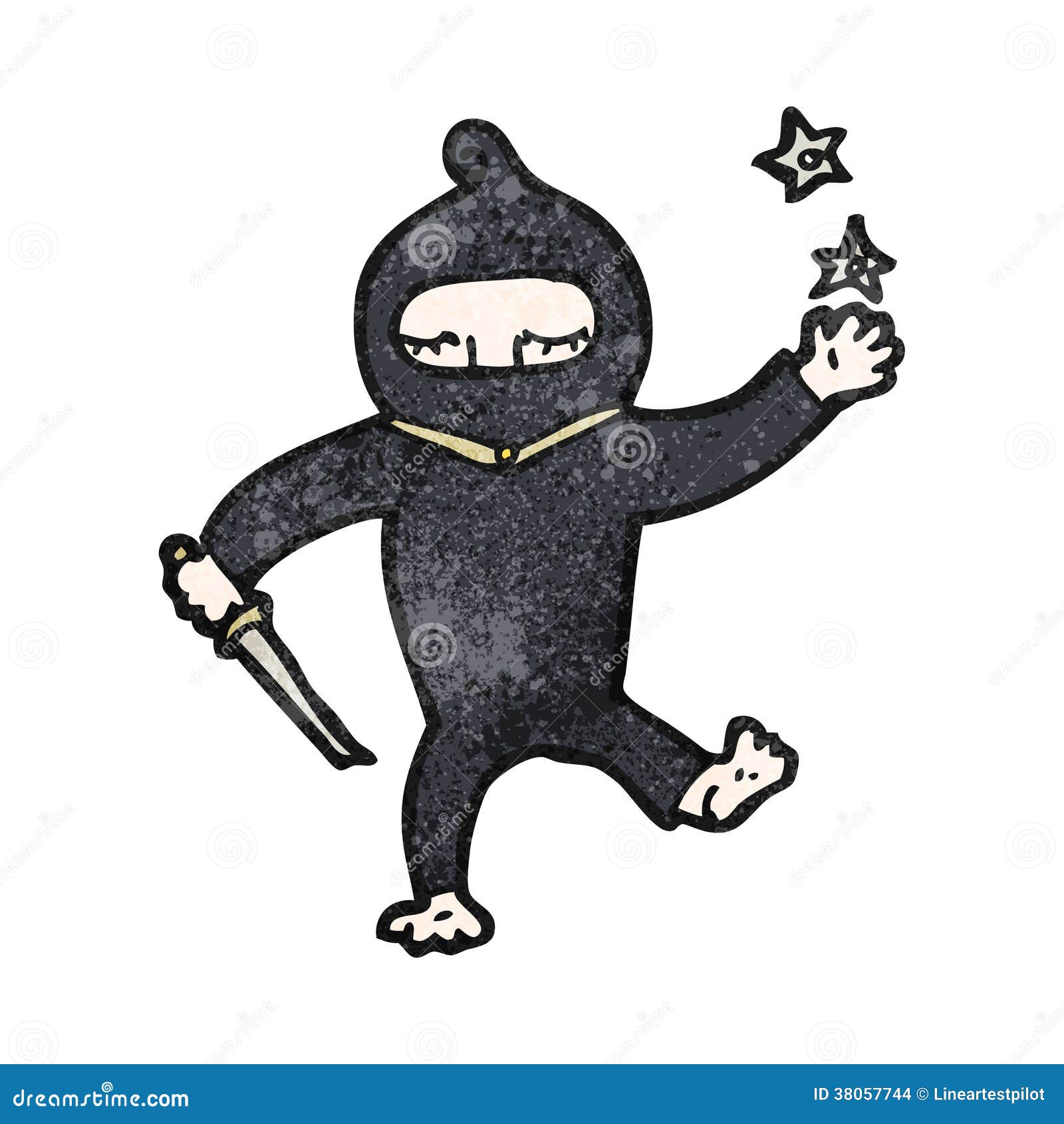 Ninja de la historieta ilustración del vector. Ilustración de loco ...