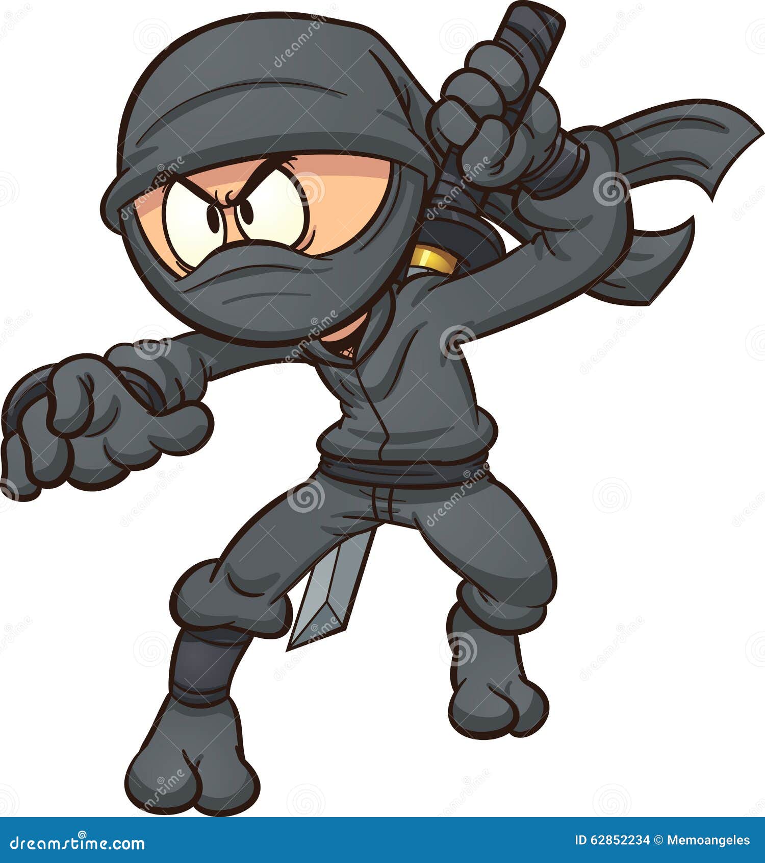 Ninja de la historieta ilustración del vector. Ilustración de ninja ...