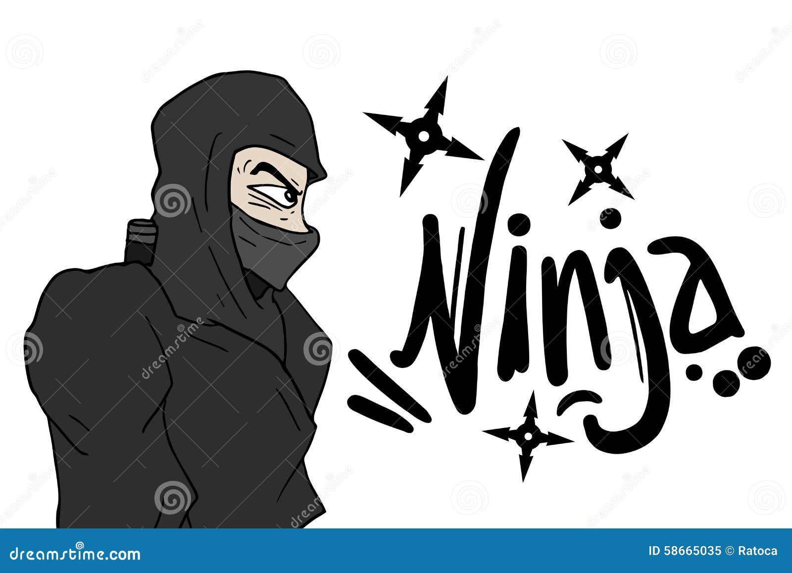 Ninja design stock vector. Illustration of cartoon, black - 58665035