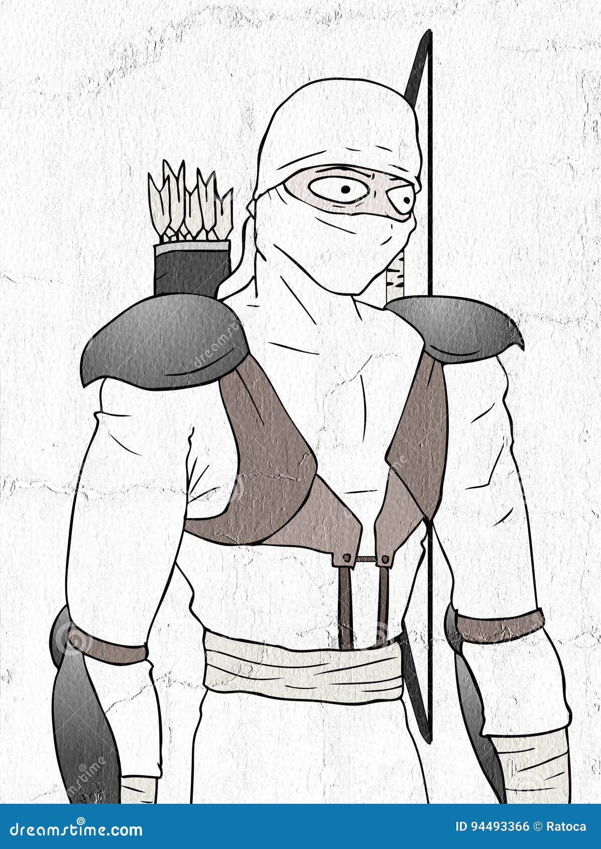 Ninja draw stock illustration. Illustration of assassin - 94493366