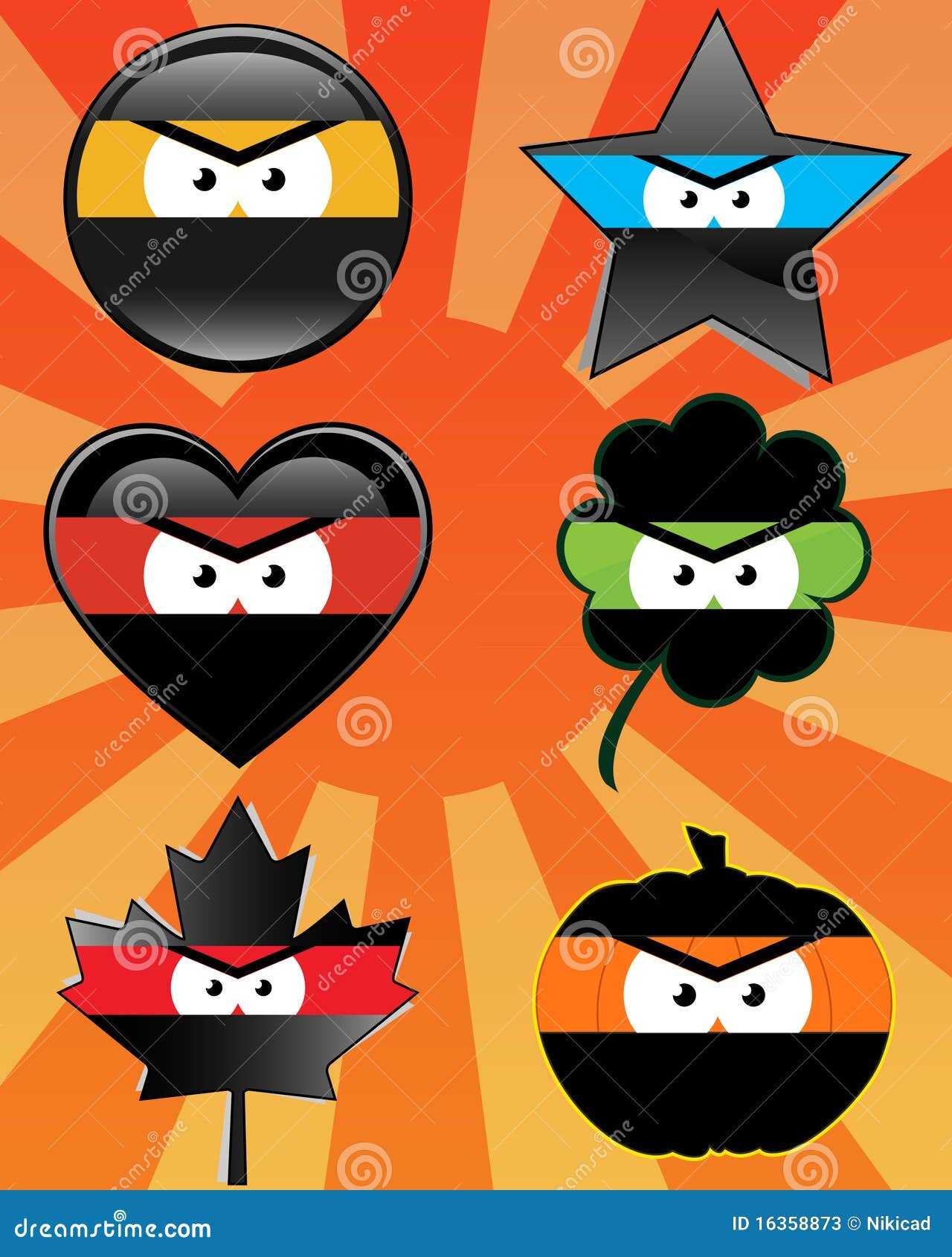 Smiley Ninja With An Angry Emoji Face. Ninja Cartoon Emoticon Vector ...