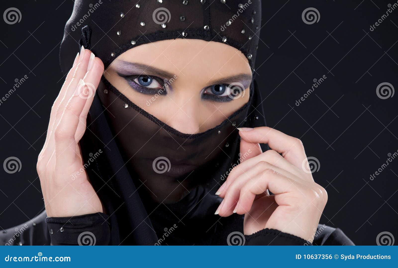 Ninja face stock photo. Image of looking, jewelry, darkness - 10637356