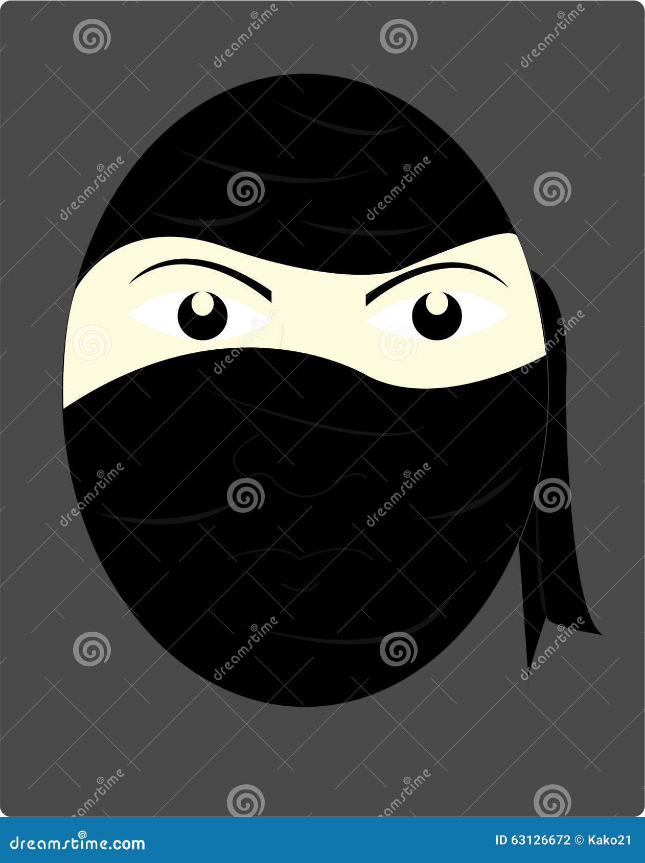 Ninja Face ilustración del vector. Ilustración de arte - 63126672