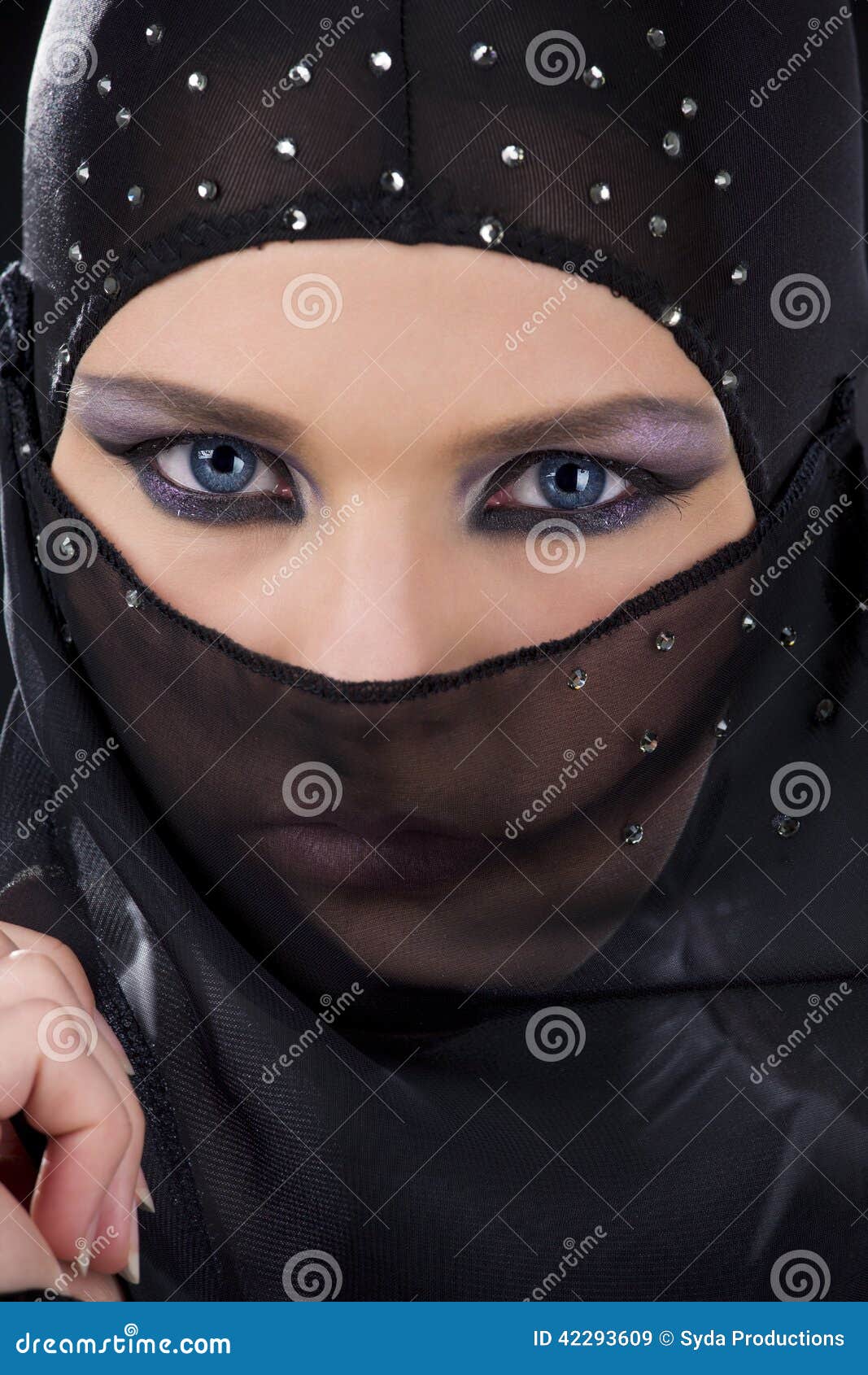 Ninja face stock image. Image of enigmatic, lovely, blueeyed - 42293609