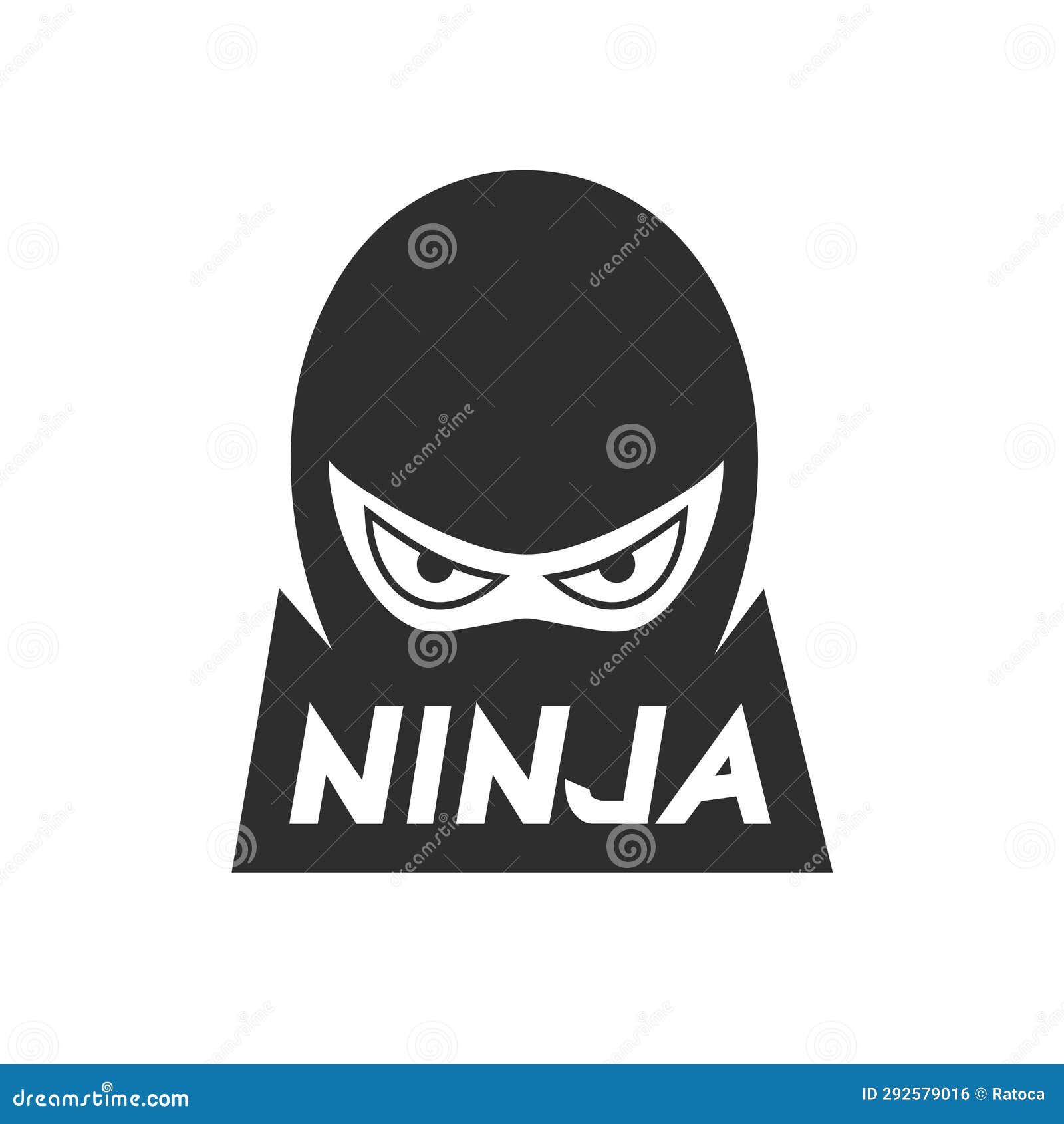 Ninja Face Logo Vector | CartoonDealer.com #164291907