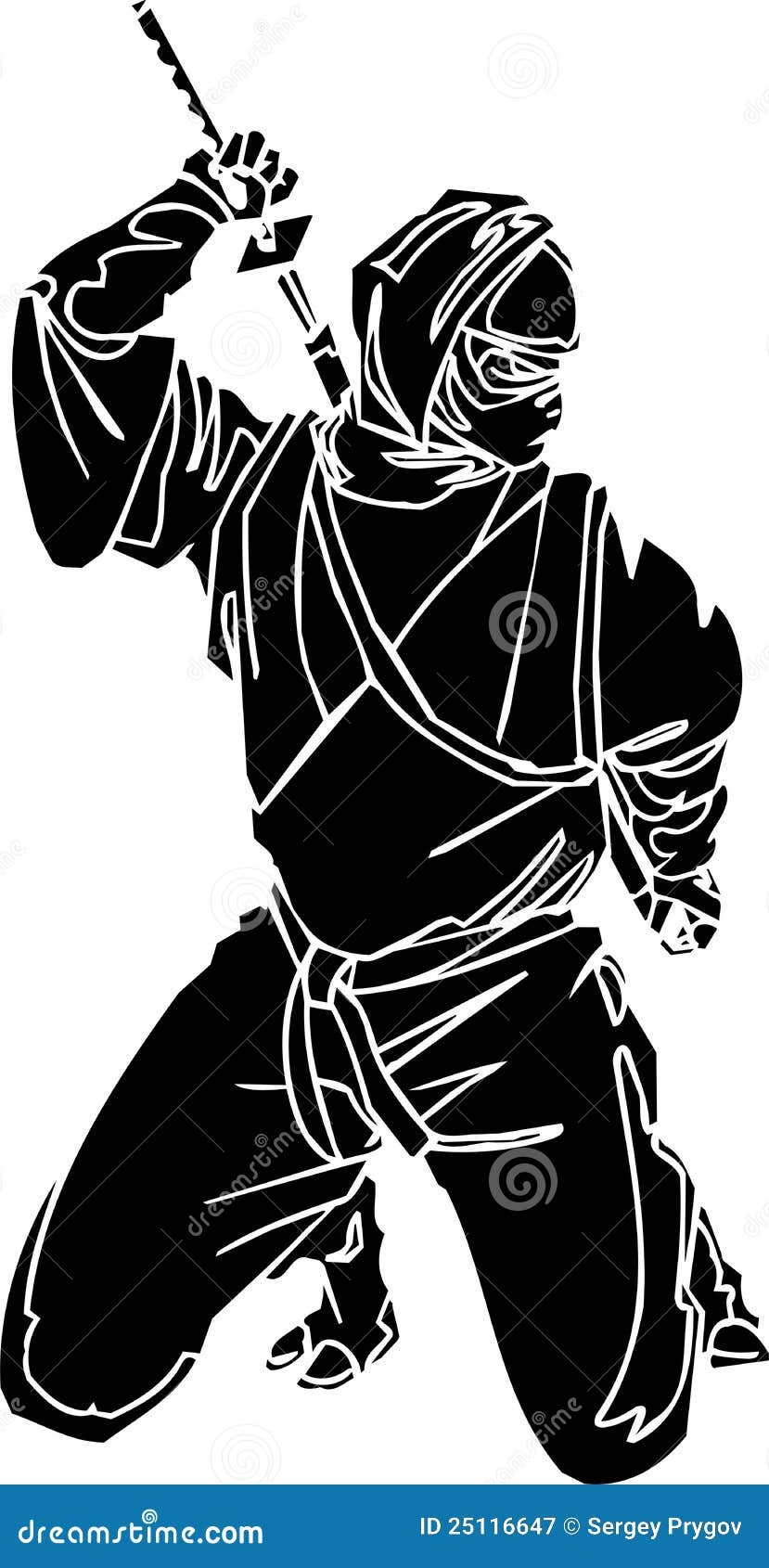 Ninja Fighter - Vector Illustration. Vinyl-ready. Stock Vector ...