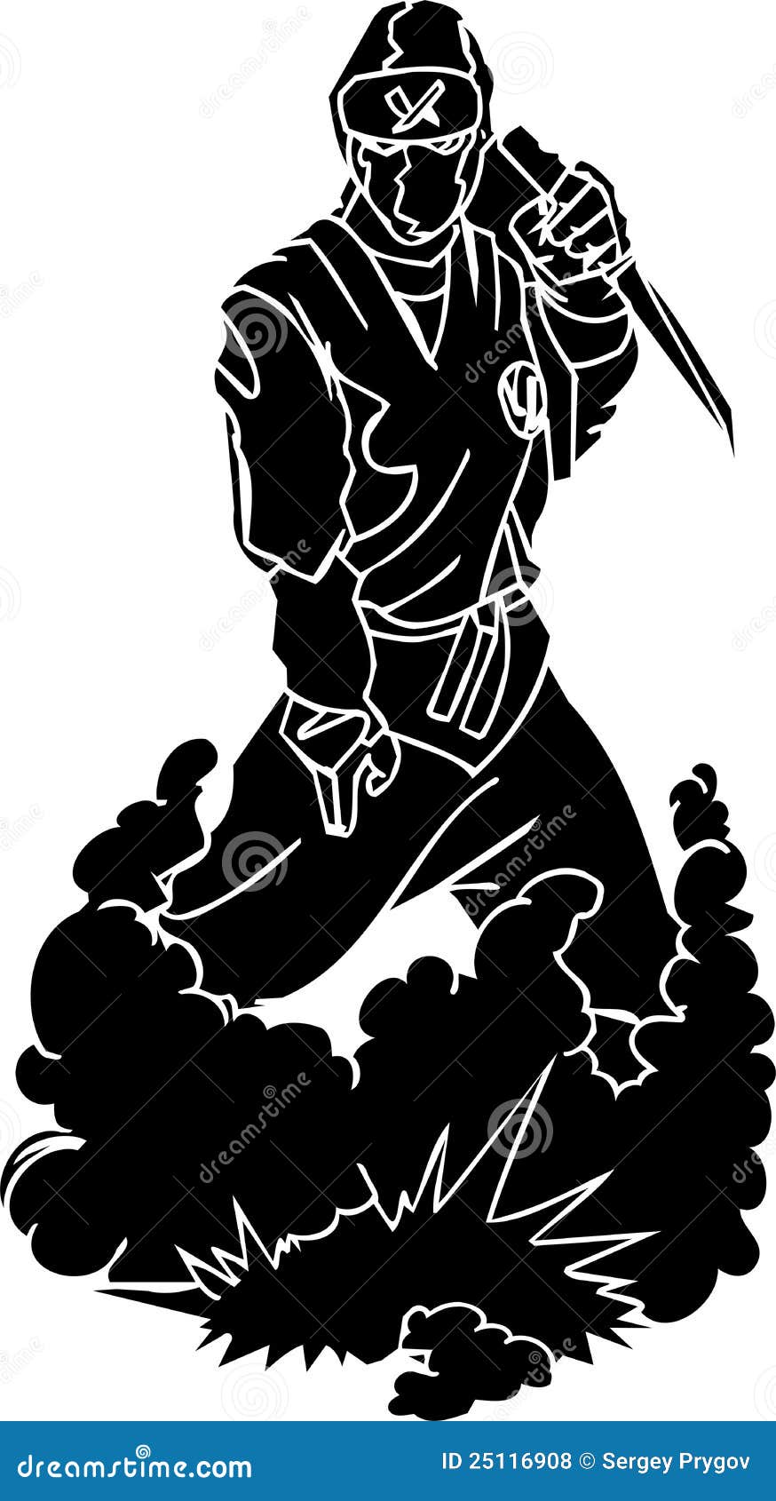Ninja Fighter - Vector Illustration. Vinyl-ready. Stock Vector ...