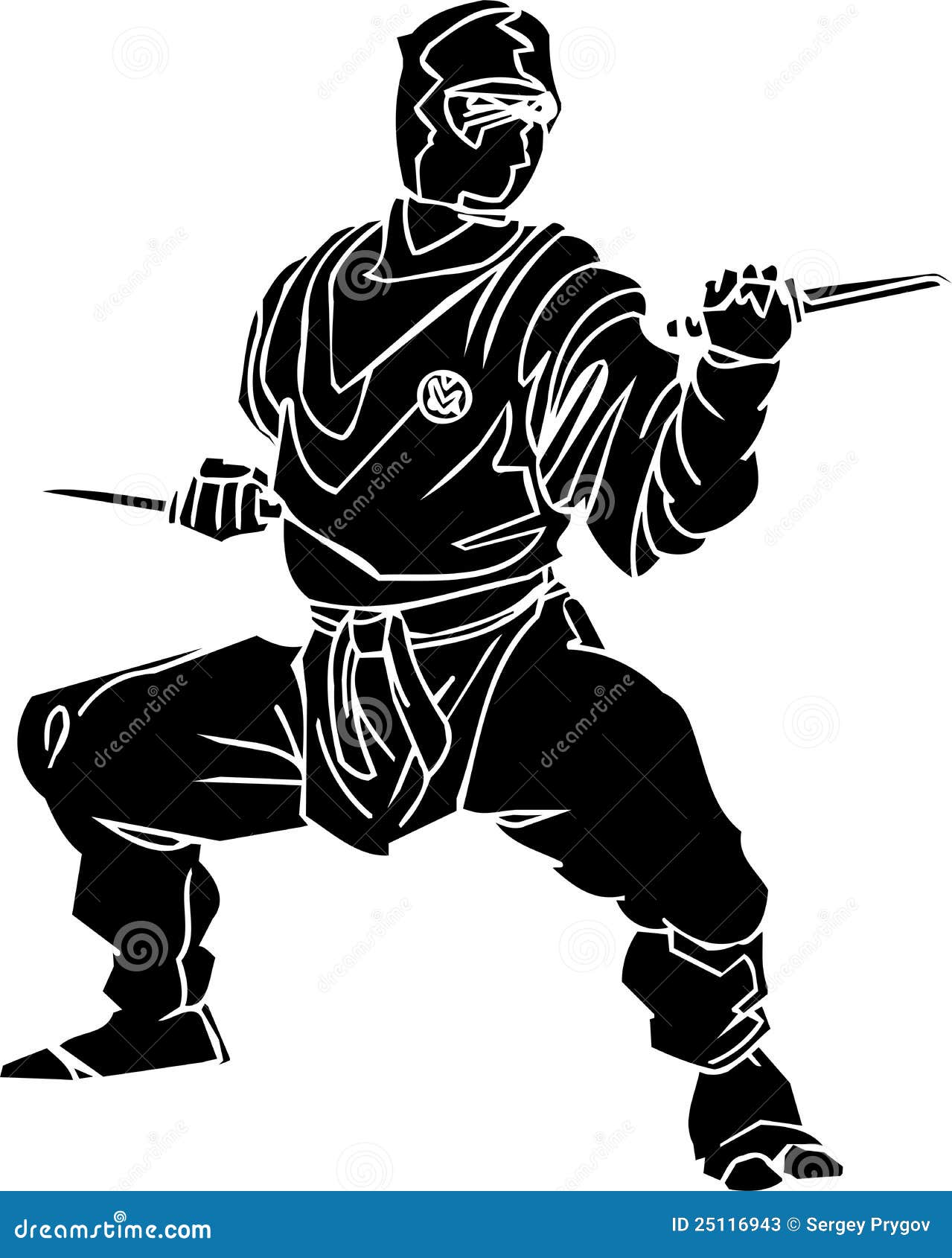 Ninja Fighter - Vector Illustration. Vinyl-ready. Stock Vector ...