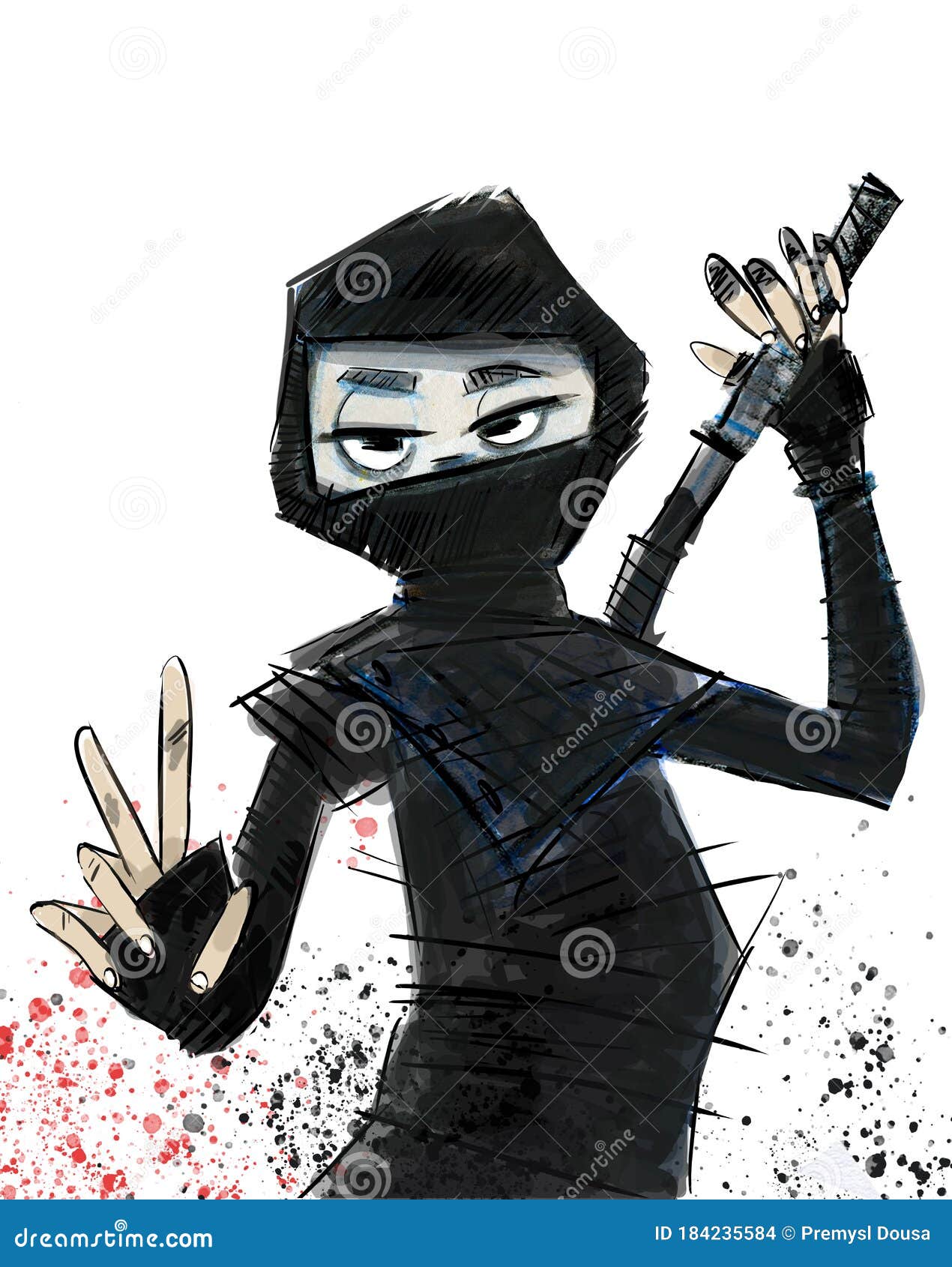 Ninja fighting hard stock illustration. Illustration of hard - 184235584
