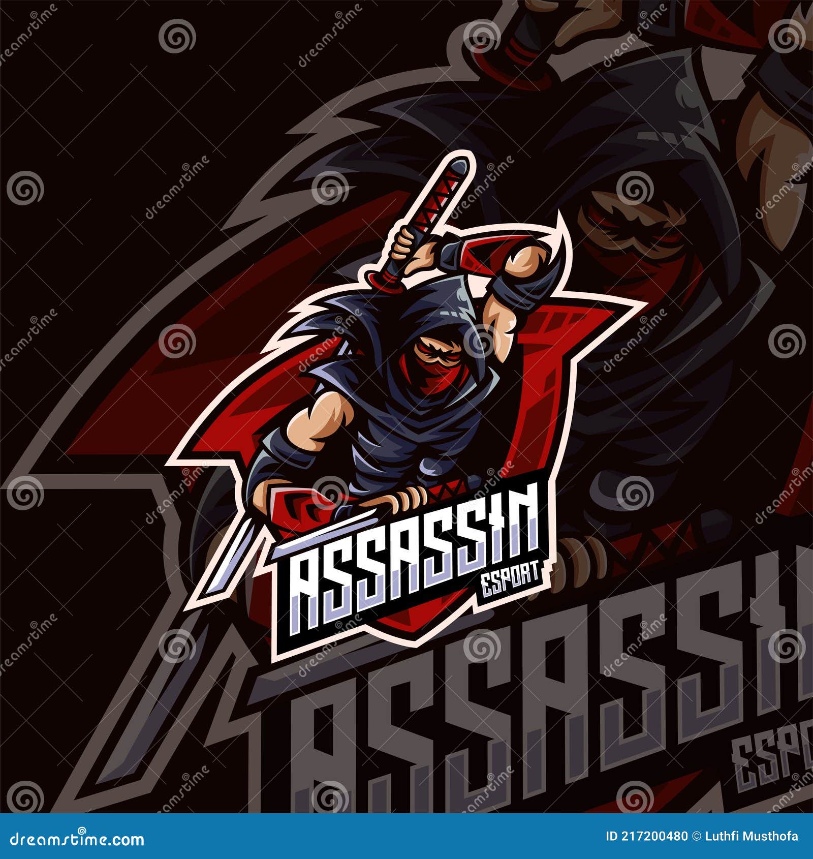 Ninja Gaming Logo Design Vector Illustration . Ninja Mascot Logo Gamer ...