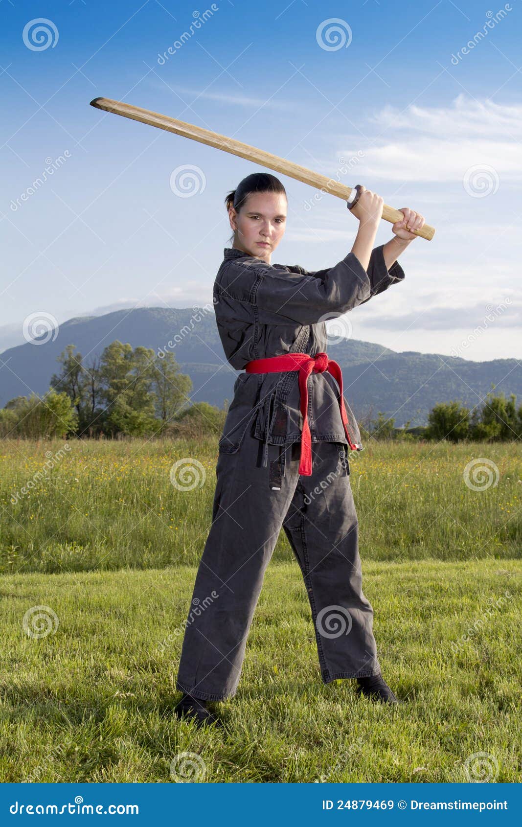 Ninja Girl with Katana Sword Stock Image - Image of asian, culture ...