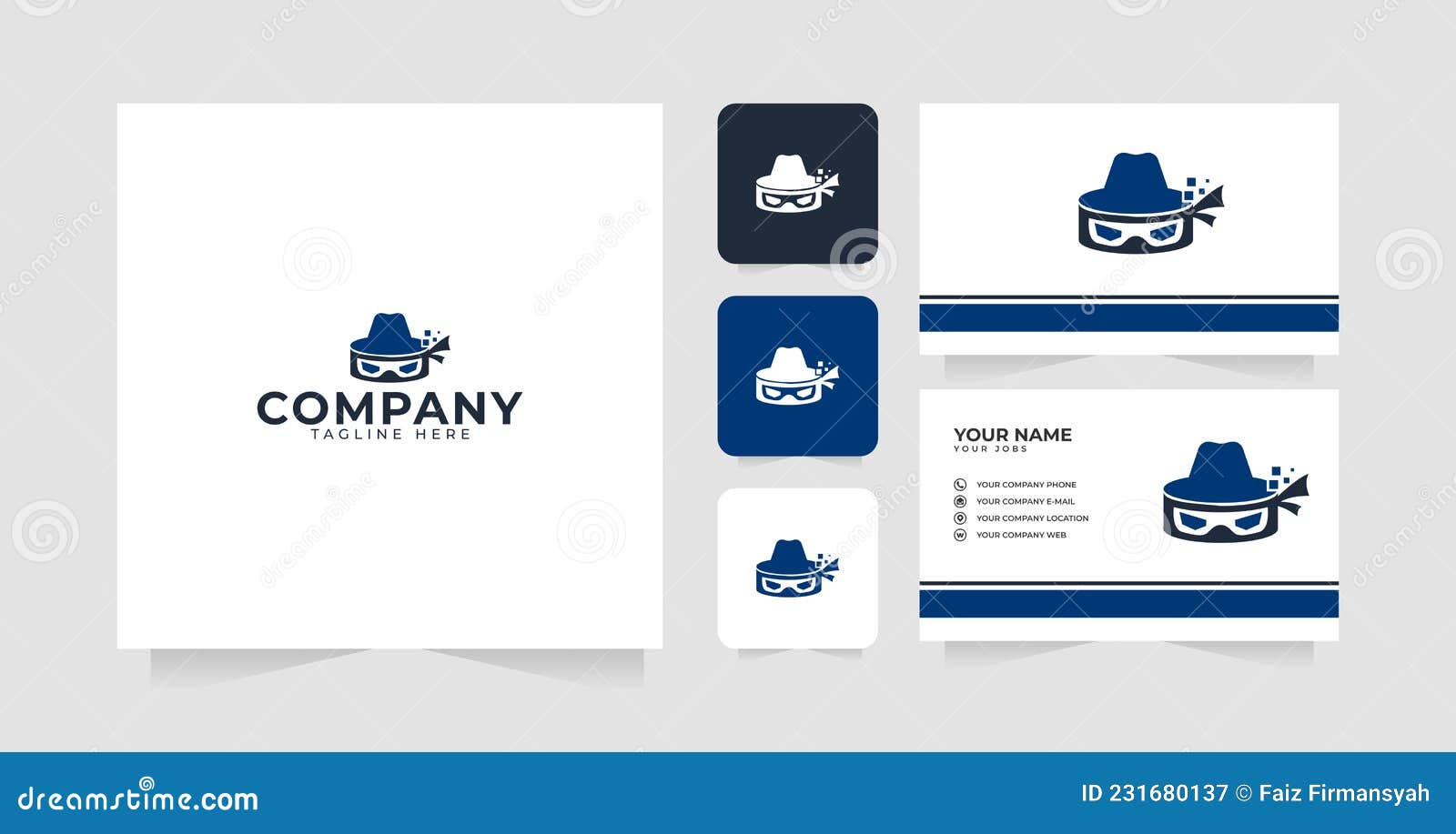 Ninja Hacker Logo Design Template Stock Vector - Illustration of sign ...