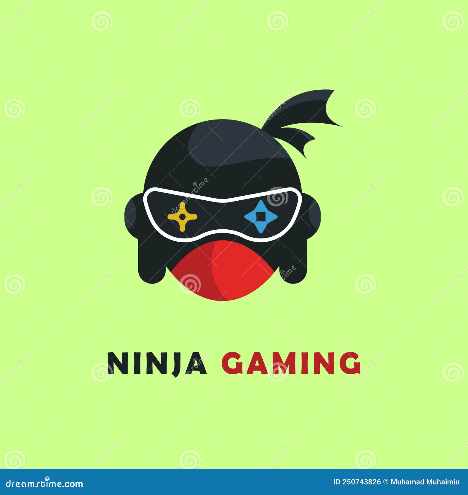 Ninja head game icon logo stock vector. Illustration of icon - 250743826