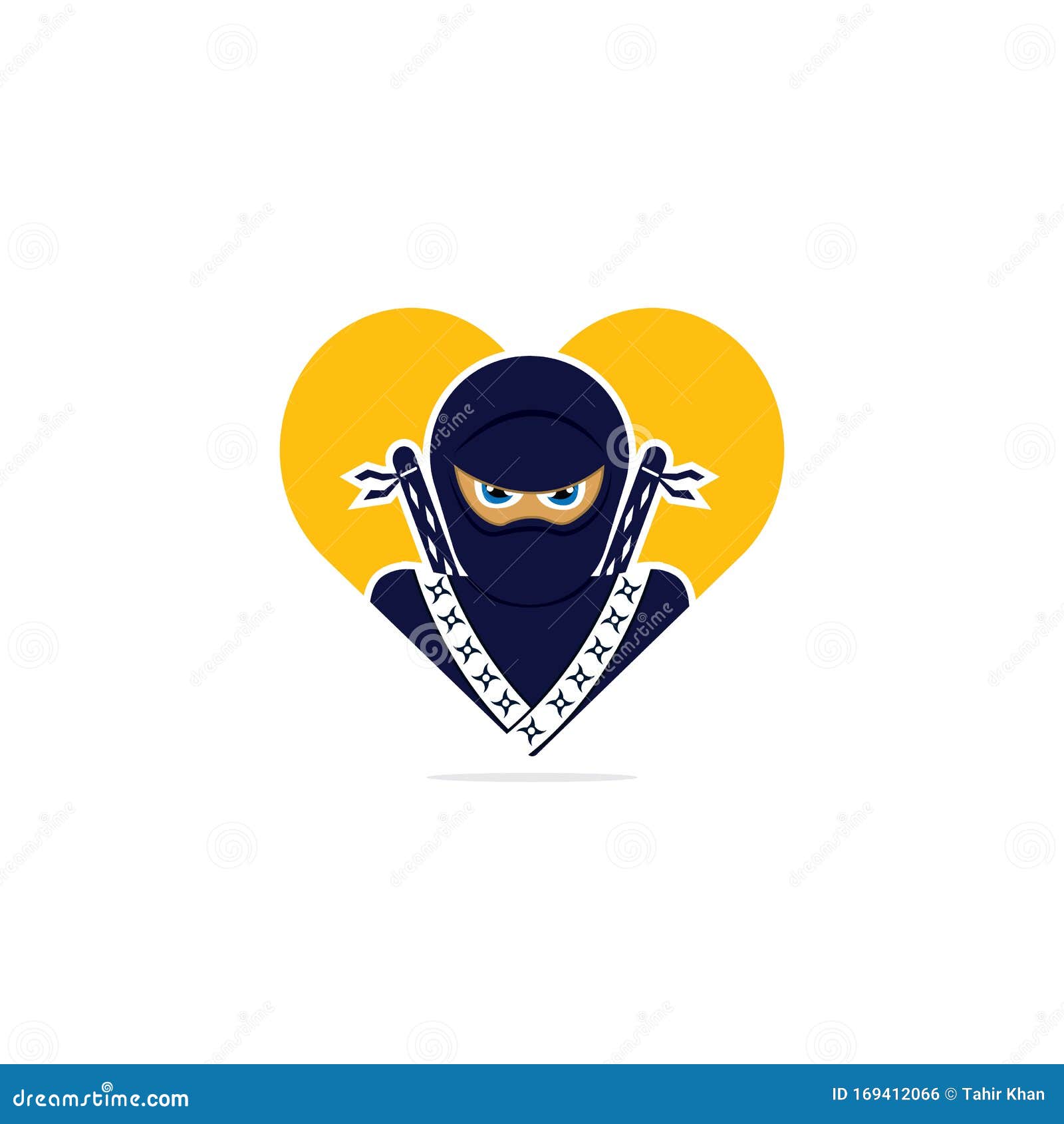 Ninja heart shape design. stock vector. Illustration of design - 169412066