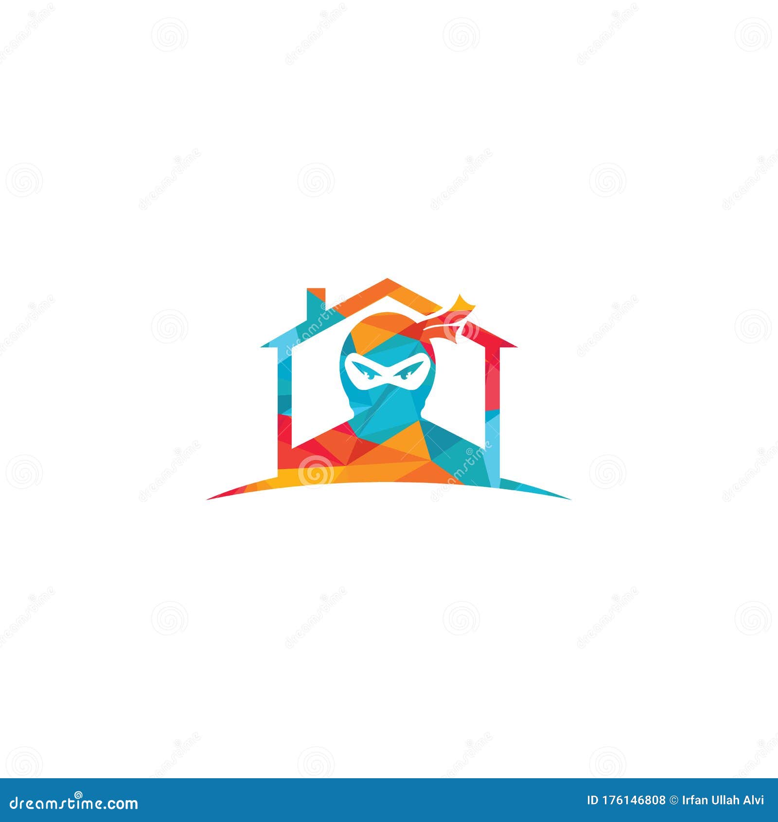 Ninja House Vector Logo Design. Stock Vector - Illustration of graphic ...
