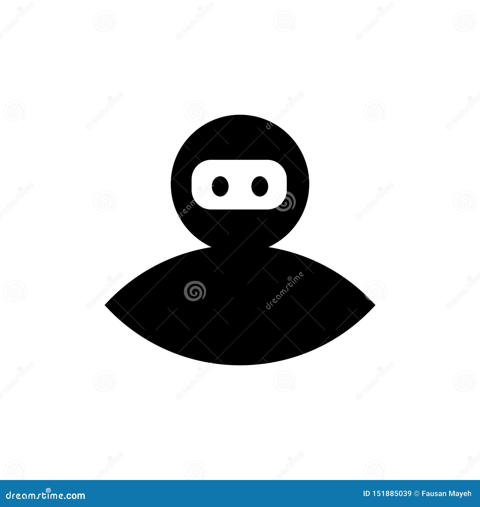 Ninja Icon Vector Flat Illustration. Eps 10 Stock Vector - Illustration ...