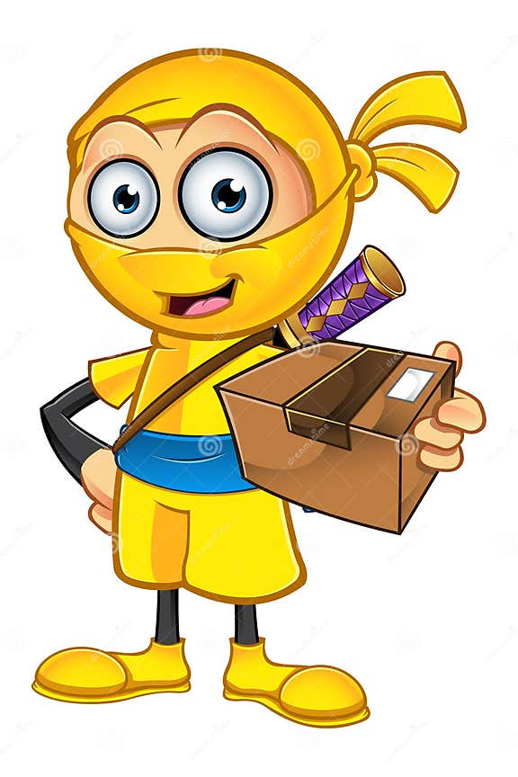 Ninja jaune Character illustration de vecteur. Illustration du ...