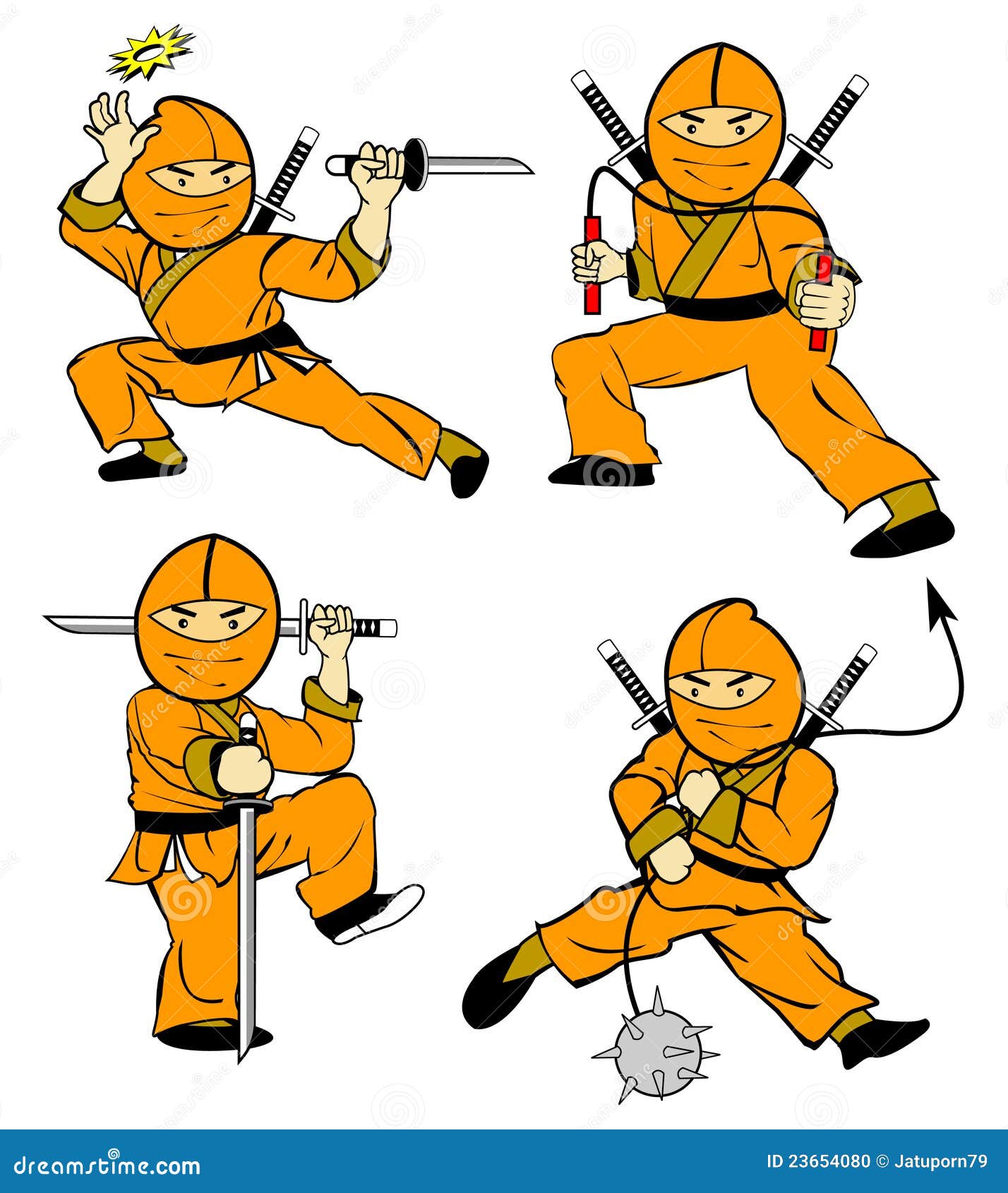 Ninja kids stock illustration. Illustration of asia, traditional - 23654080