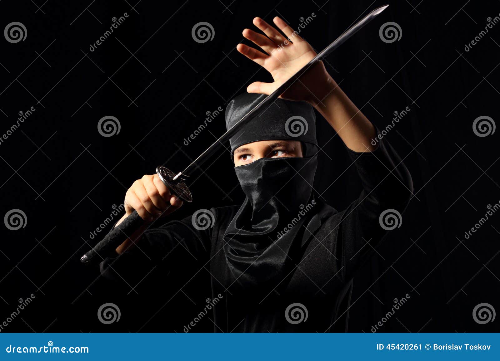 Ninja-Kind stockbild. Bild von held, kostüm, kriegerisch - 45420261