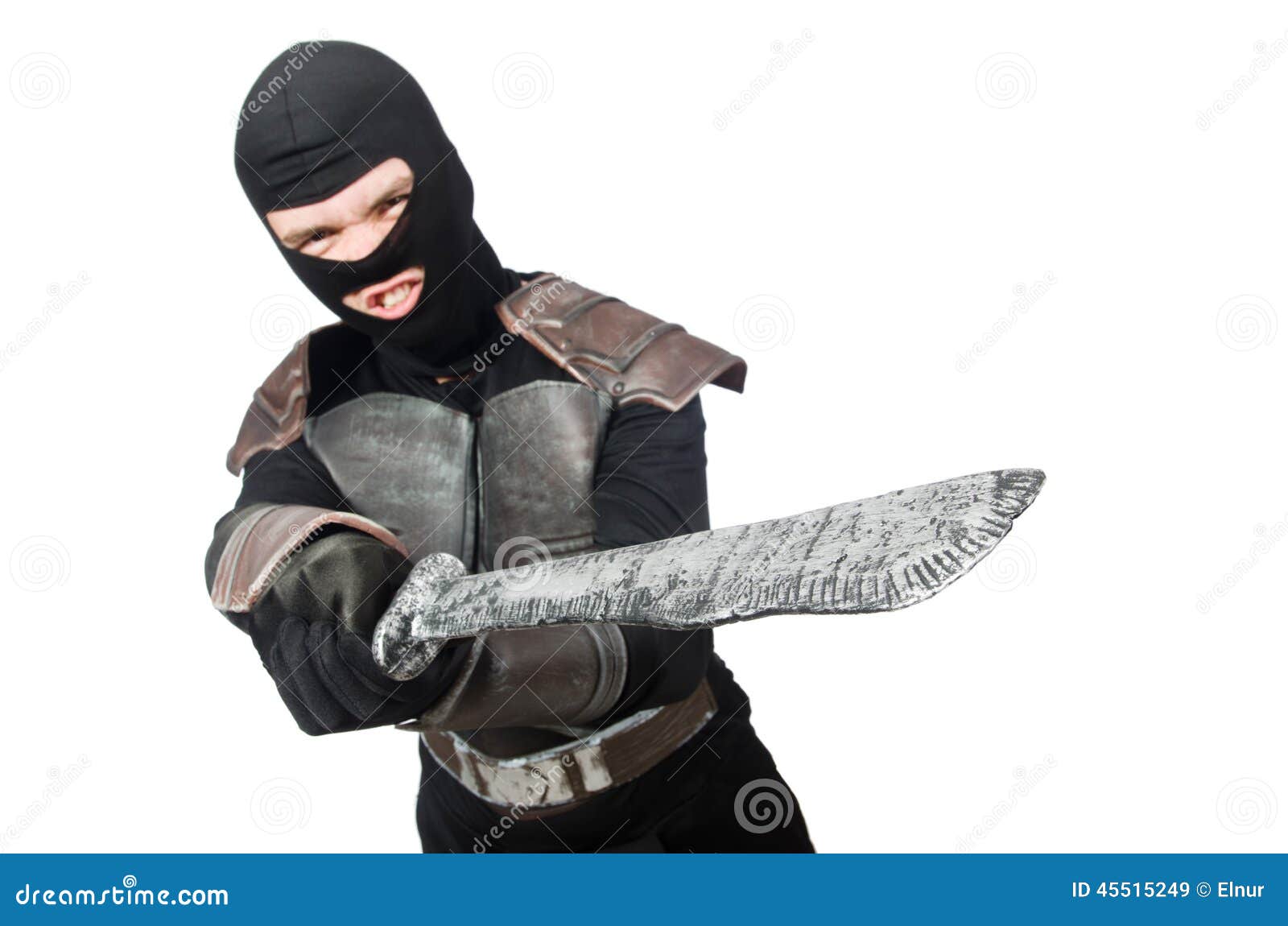Ninja with knife isolated stock image. Image of knife - 45515249