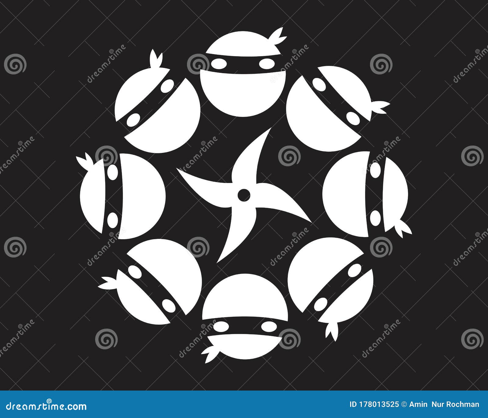 Ninja Logo Design stock illustration. Illustration of people - 178013525