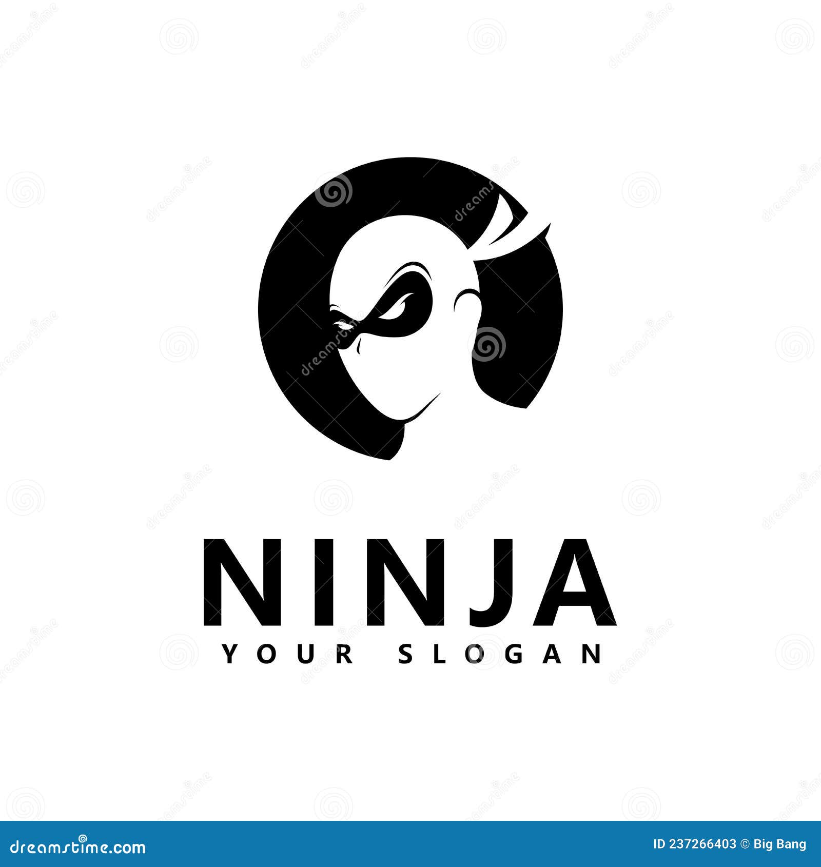 Ninja Logo Icon Vector Illustration Stock Vector - Illustration of ...