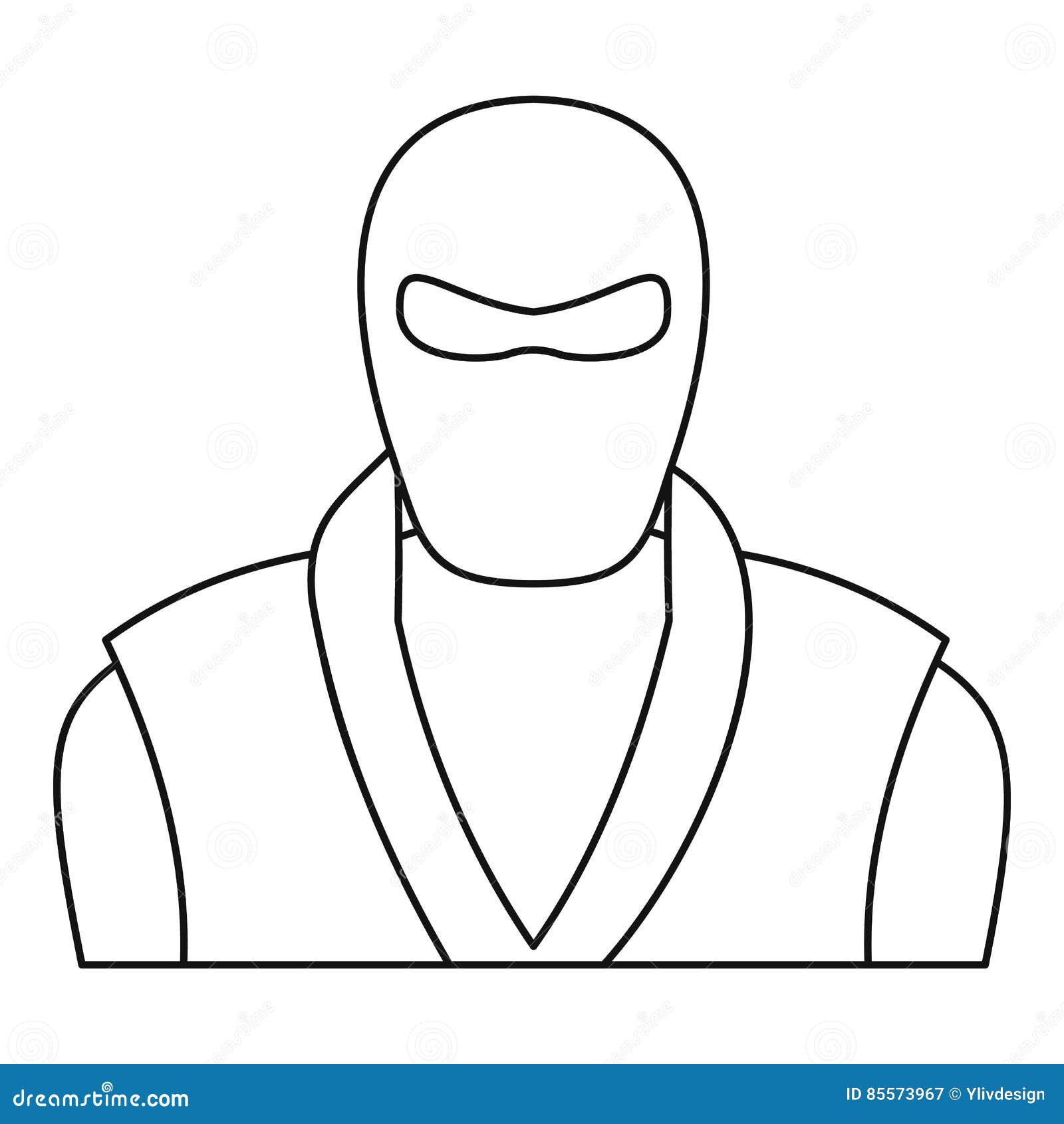 Ninja Man Icon, Outline Style Stock Vector - Illustration of killer ...