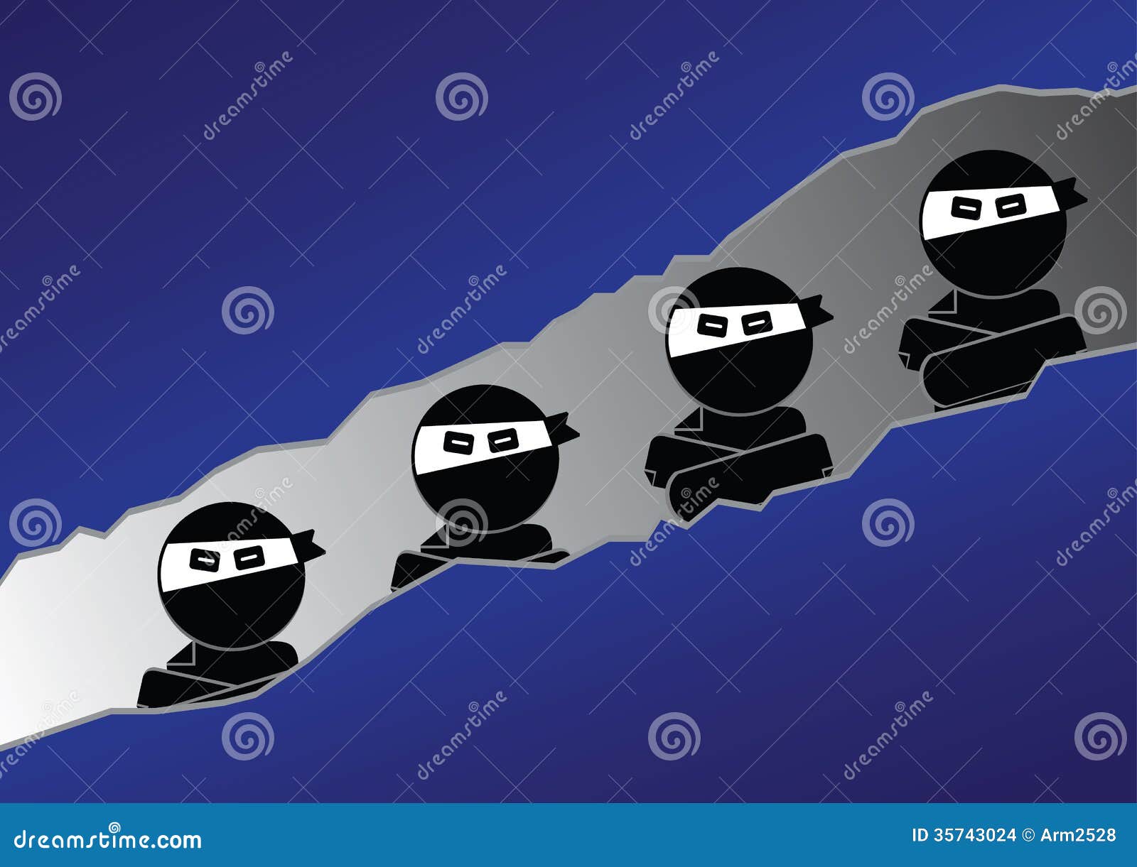 Ninja man sign stock vector. Illustration of fight, battle - 35743024