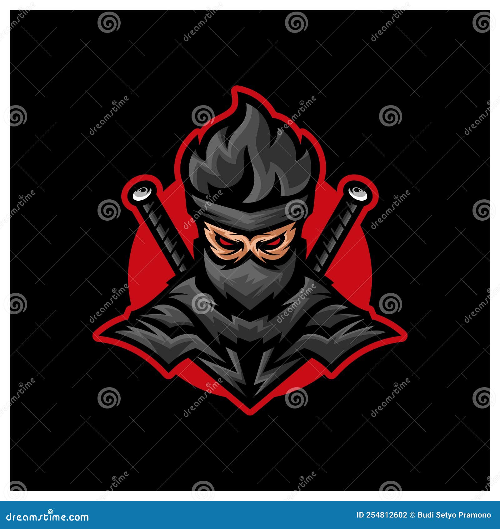 Ninja Mascot Esport Logo Vector Template, Creative Ninja Logo Design ...