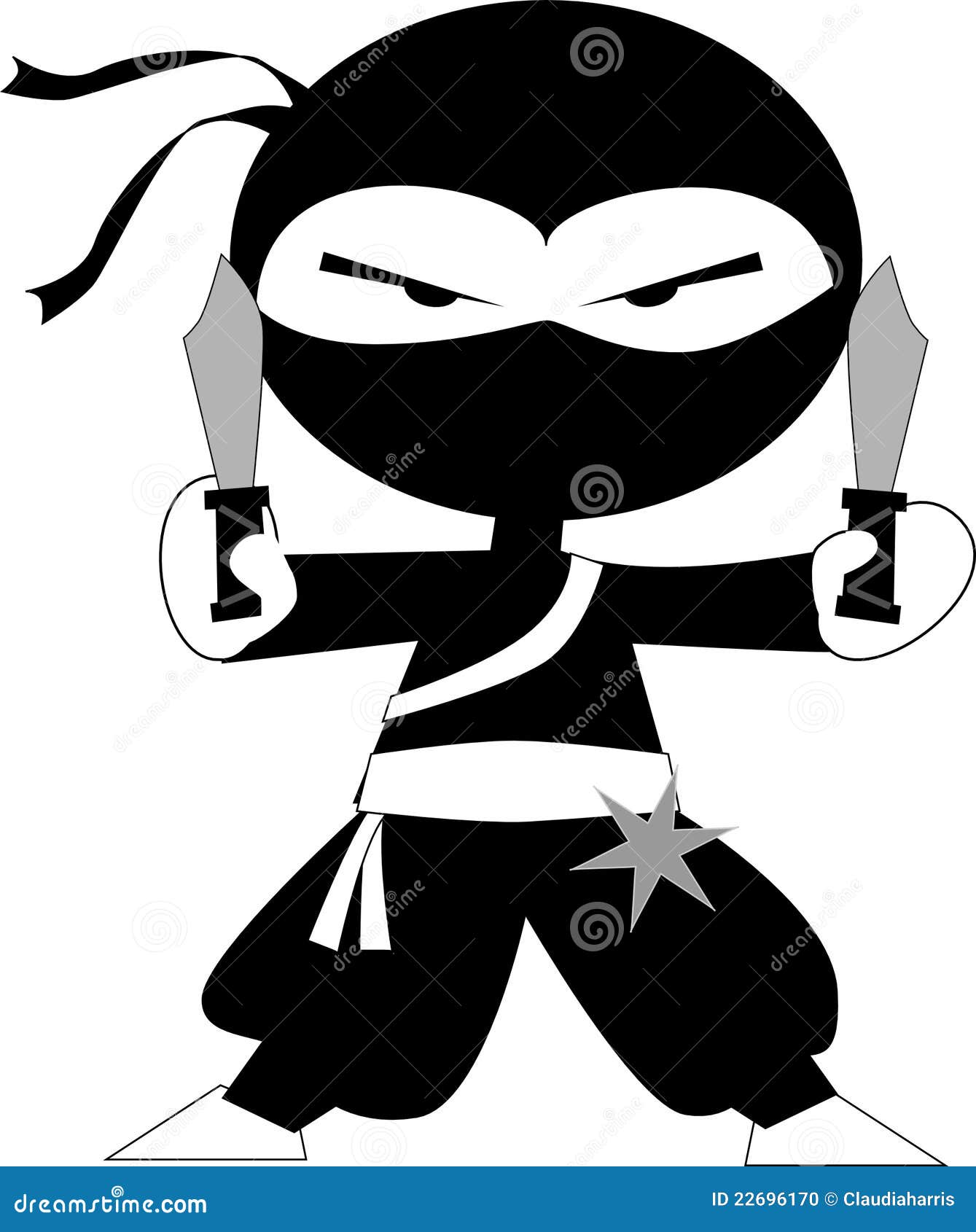 Ninja negro stock de ilustración. Ilustración de historieta - 22696170