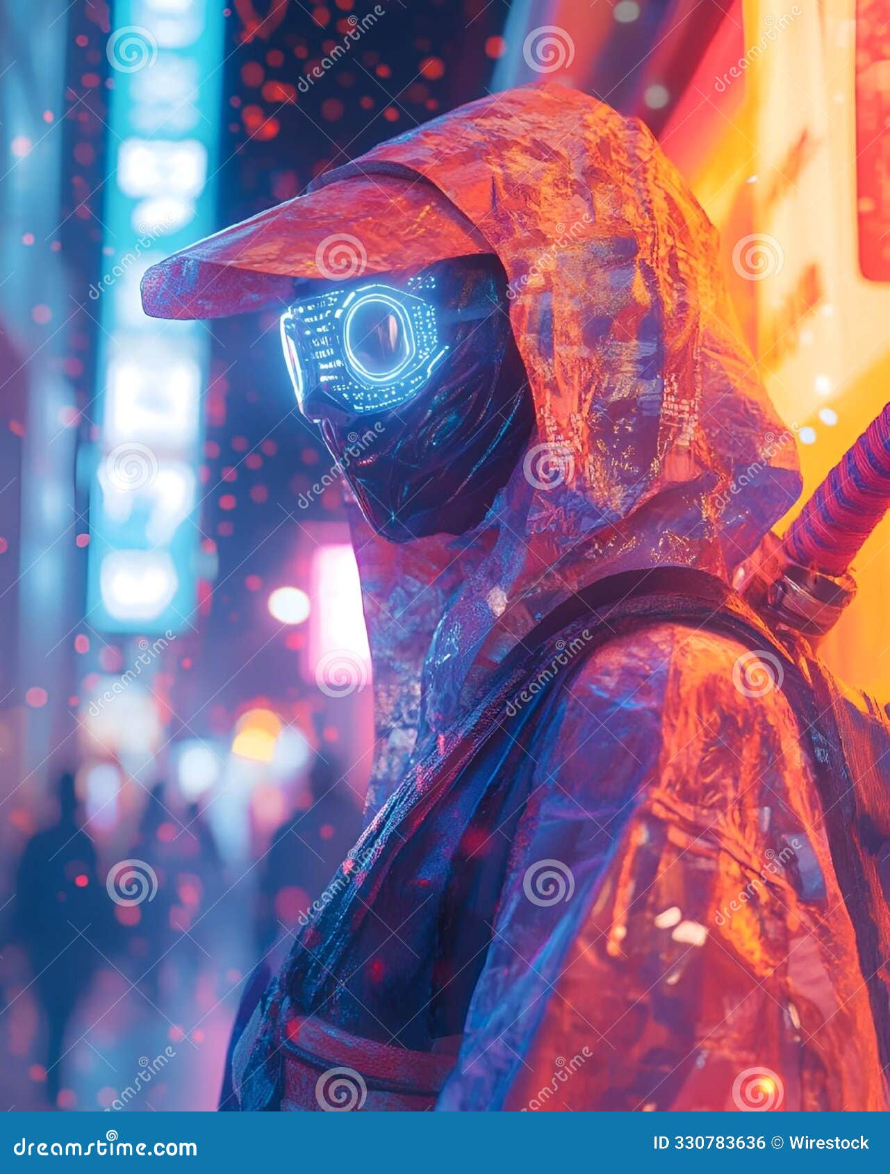 Sci-Fi Ninja, Futuristic Warrior In Mask On White Royalty-Free Stock ...