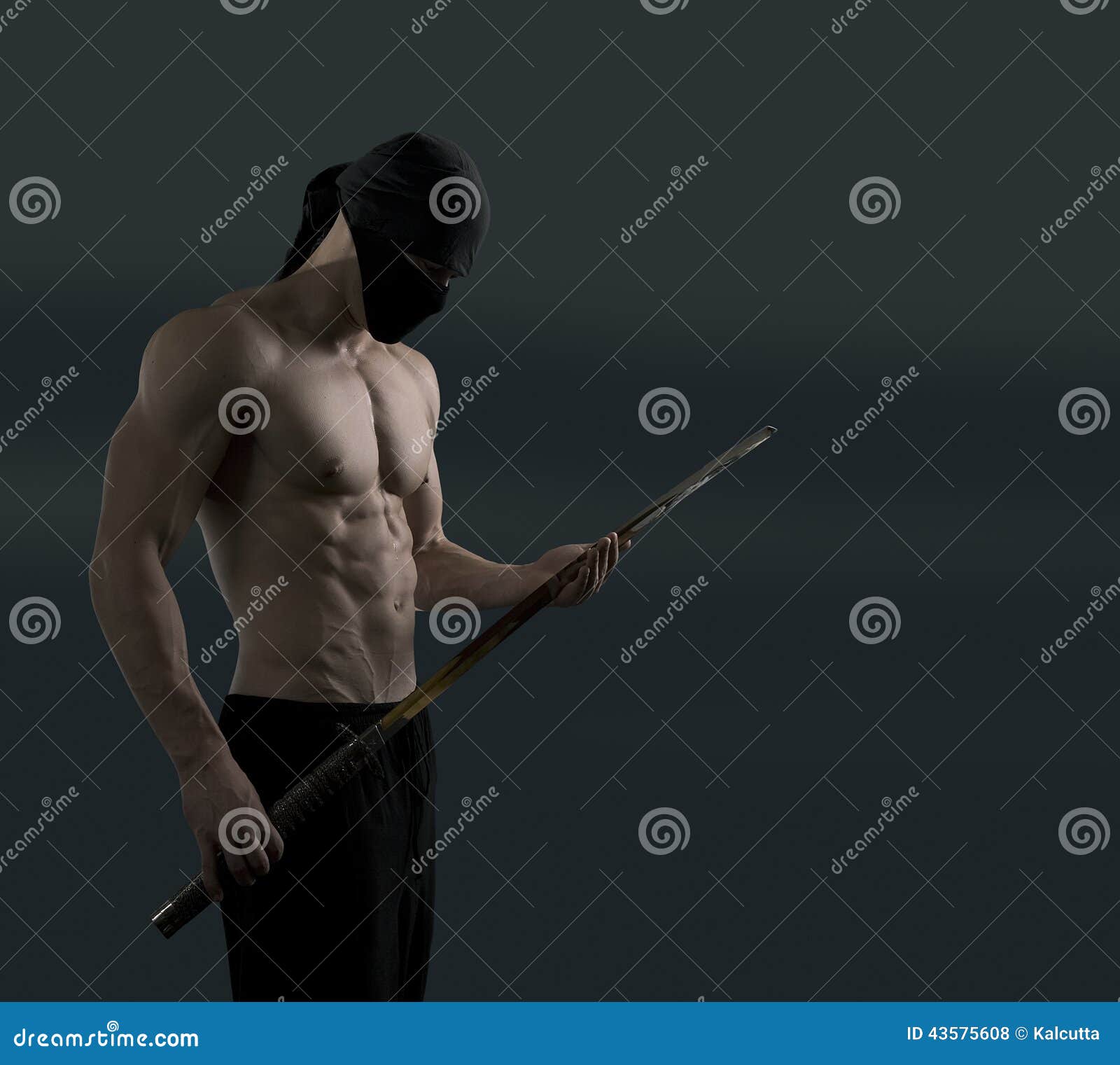 Ninja Pull Out the Katana Sword Stock Photo - Image of aggression, kung ...