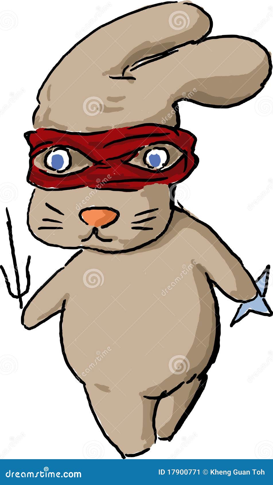 Ninja rabbit cartoon stock illustration. Illustration of ninja - 17900771
