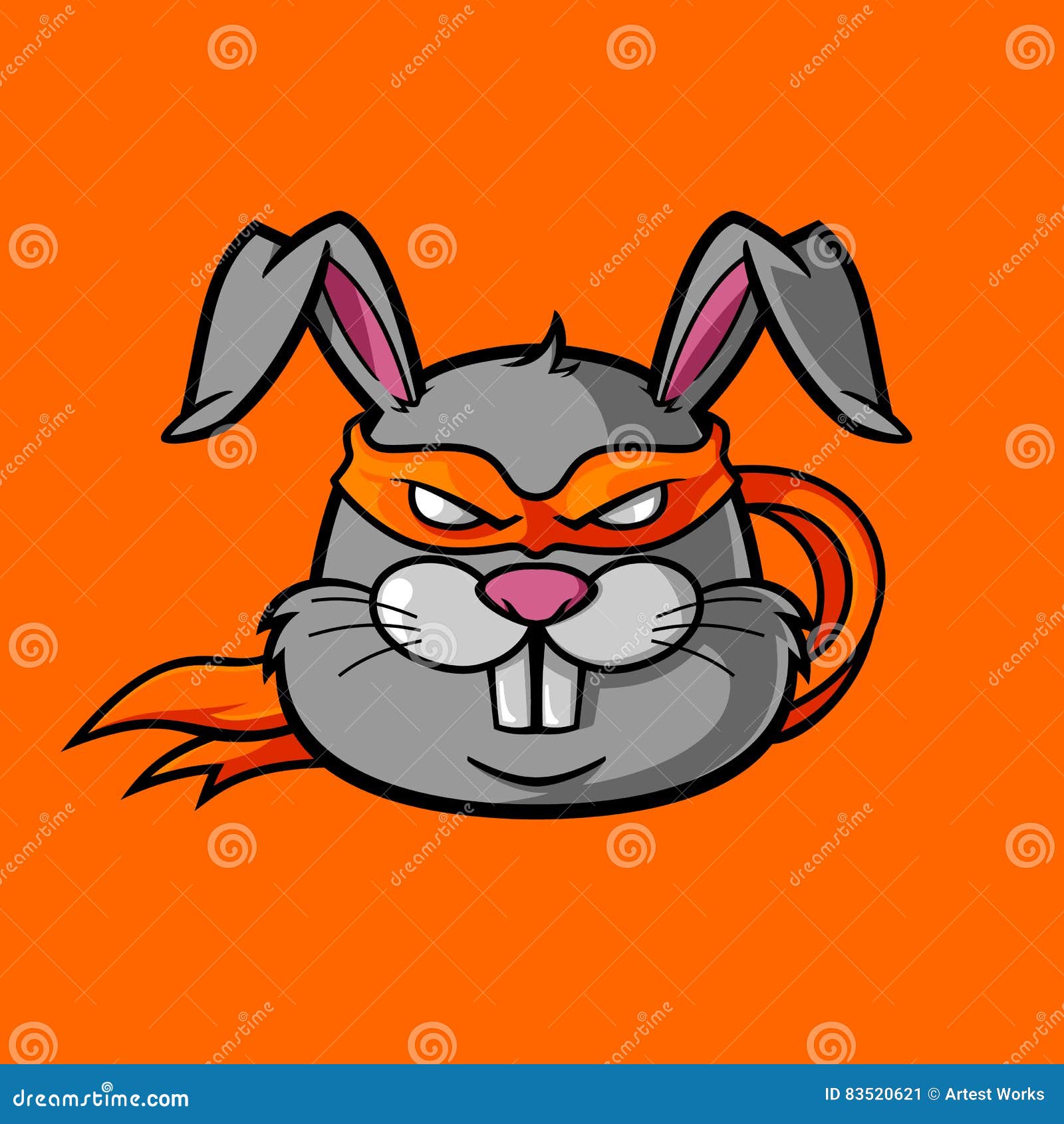 Ninja Rabbit stock vector. Illustration of bandage, ninjarabbit - 83520621