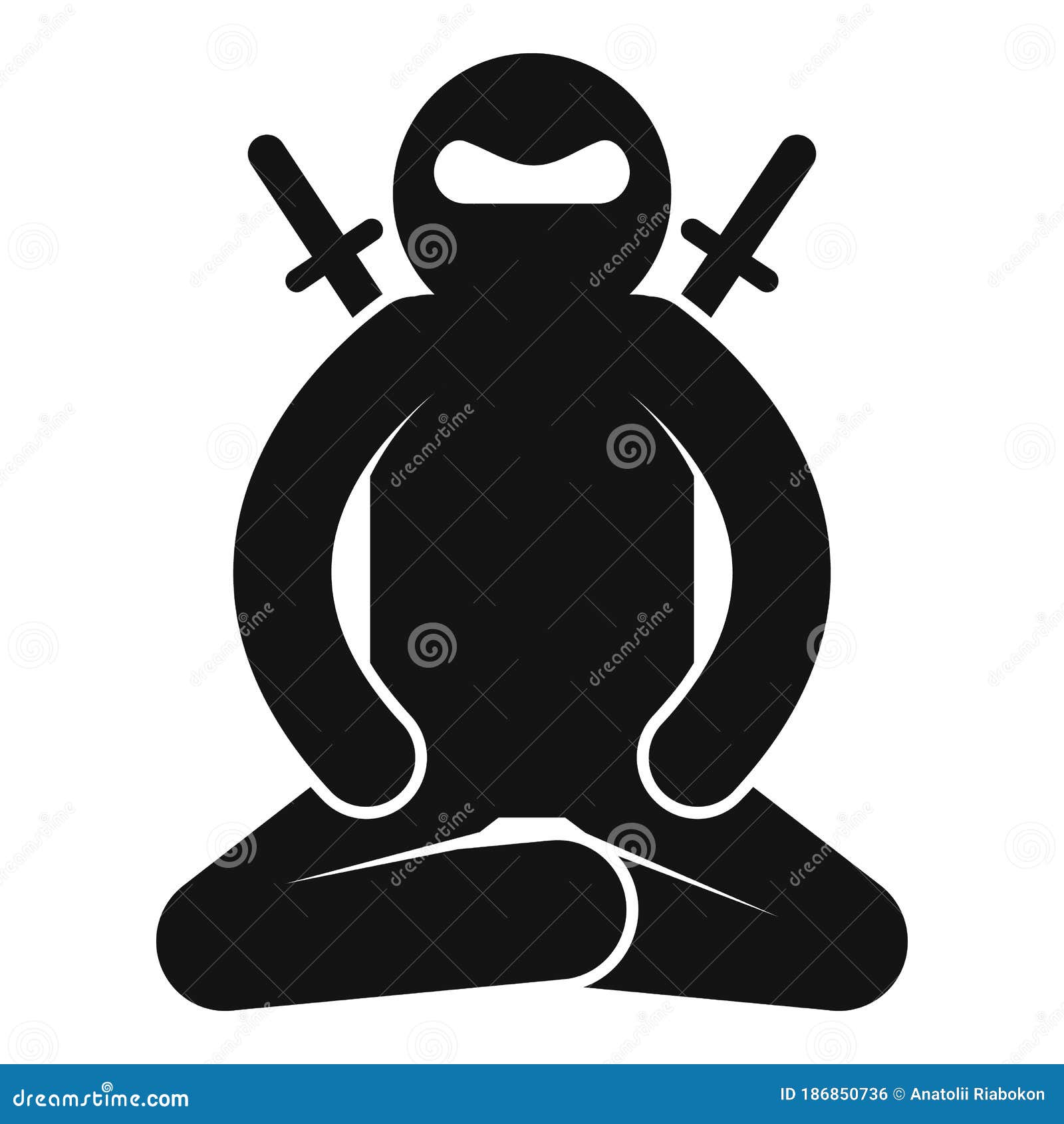 Ninja Relax Icon, Simple Style Stock Vector - Illustration of icon ...