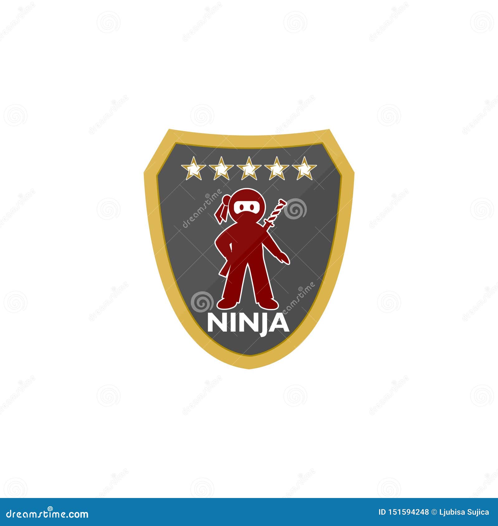 Ninja Shield Logo Icon Design Stock Vector - Illustration of business ...