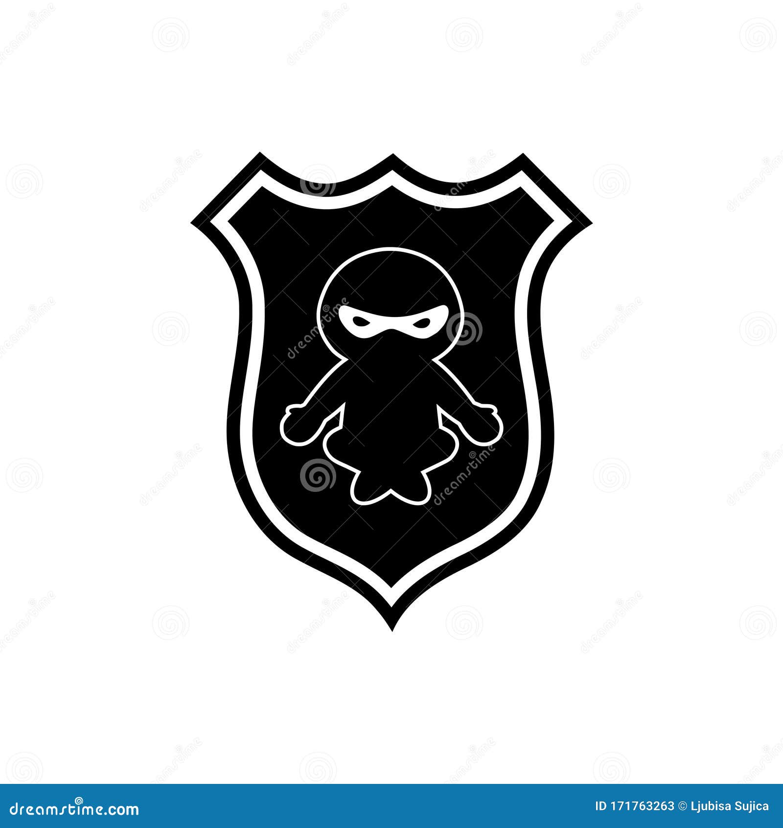 Ninja Shield Logo Icon Template Element Stock Vector - Illustration of ...