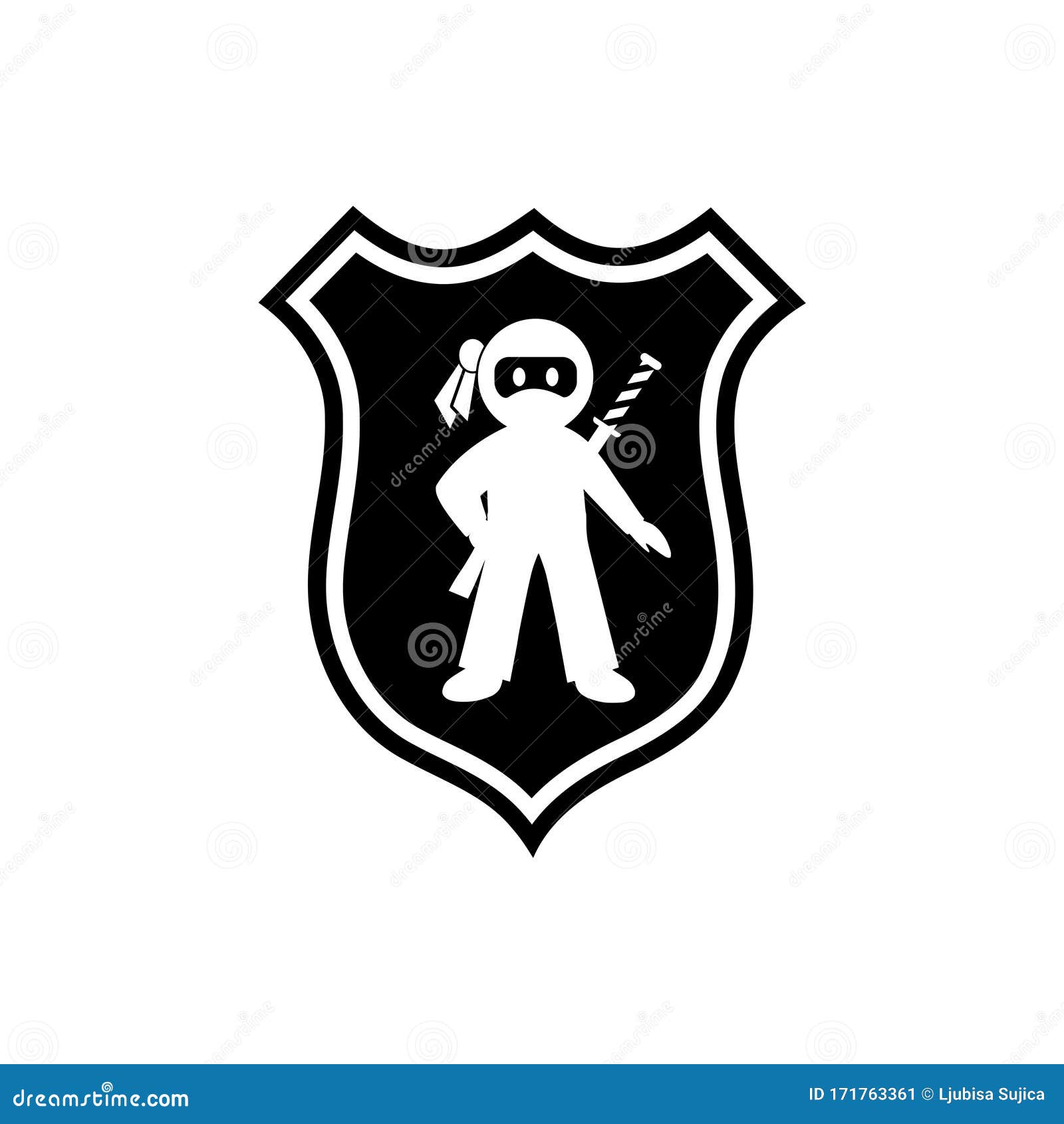Ninja Shield Logo Icon Template Element Stock Illustration ...