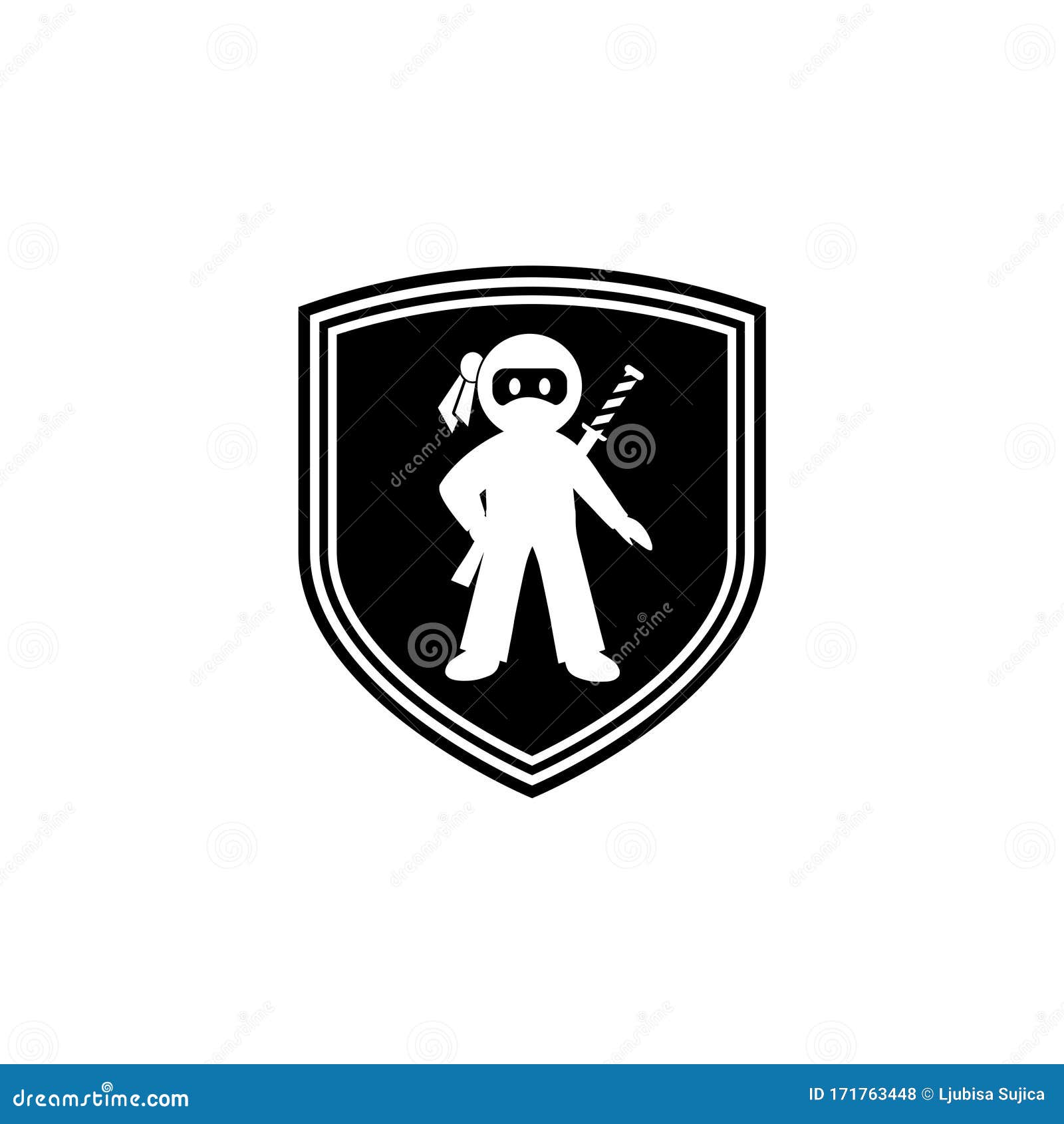 Ninja Shield Logo Icon Template Element Stock Illustration ...