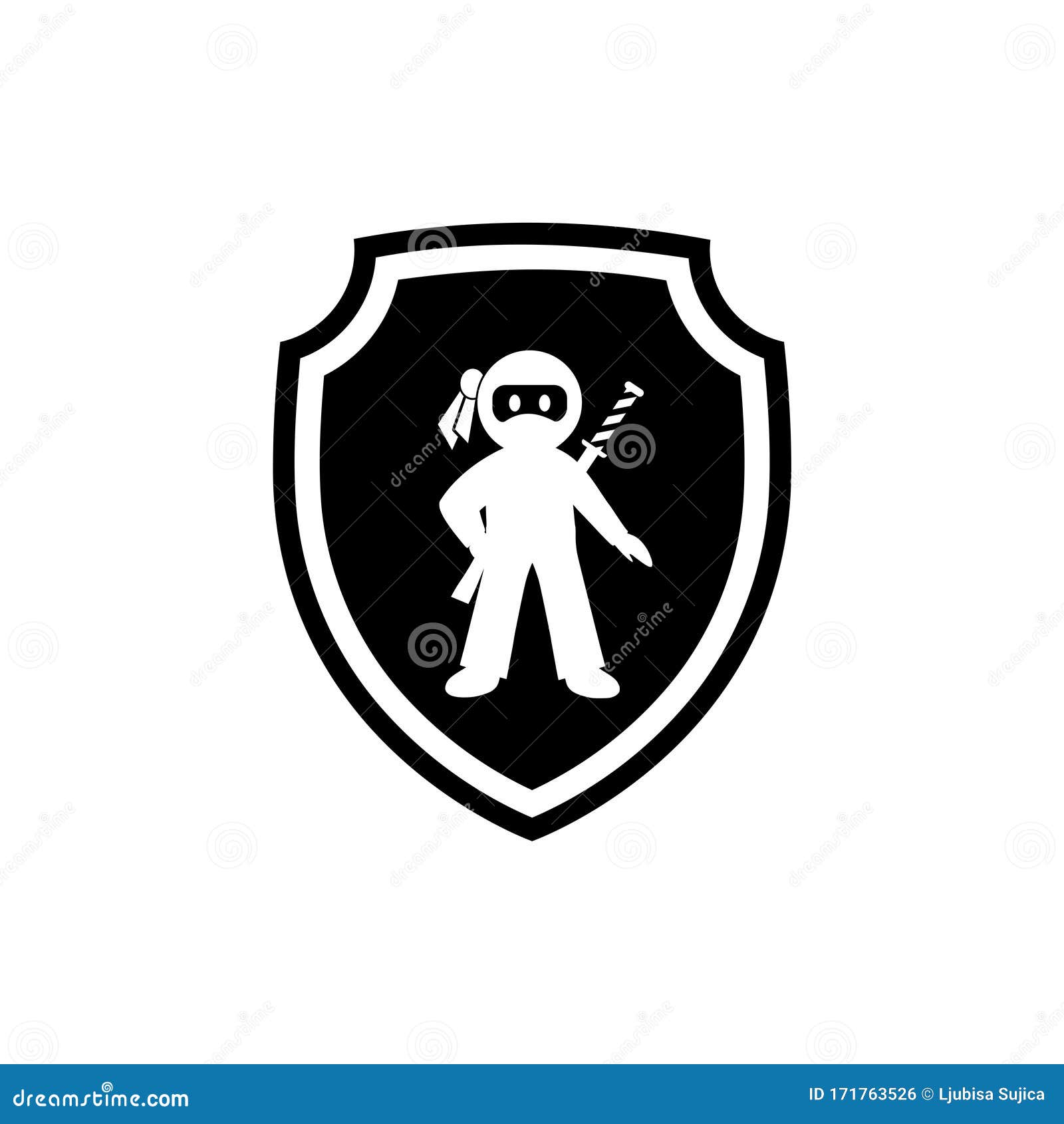 Ninja Shield Logo Icon Template Element Stock Illustration ...