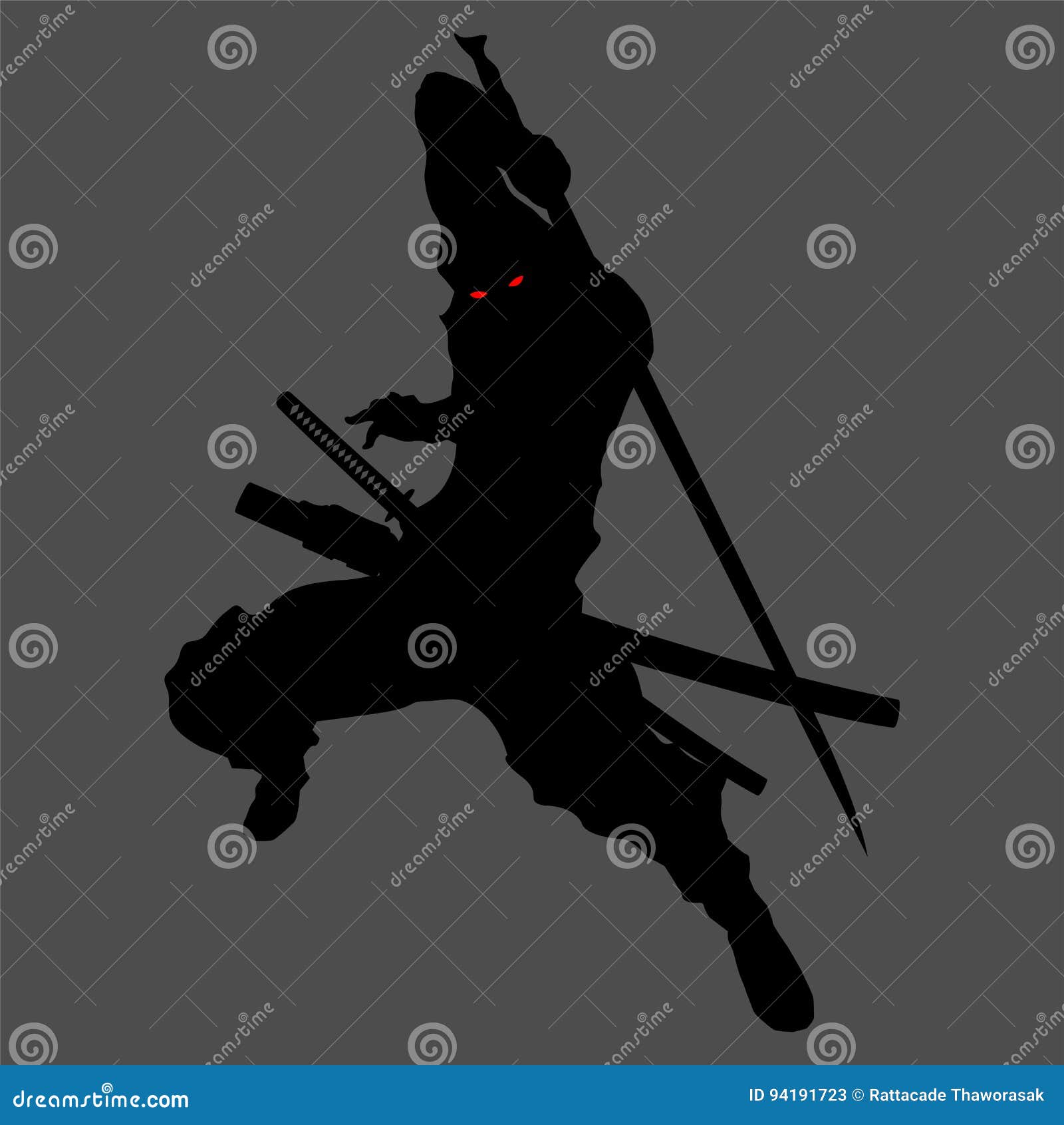 Ninja silhouette stock vector. Illustration of artwork - 94191723