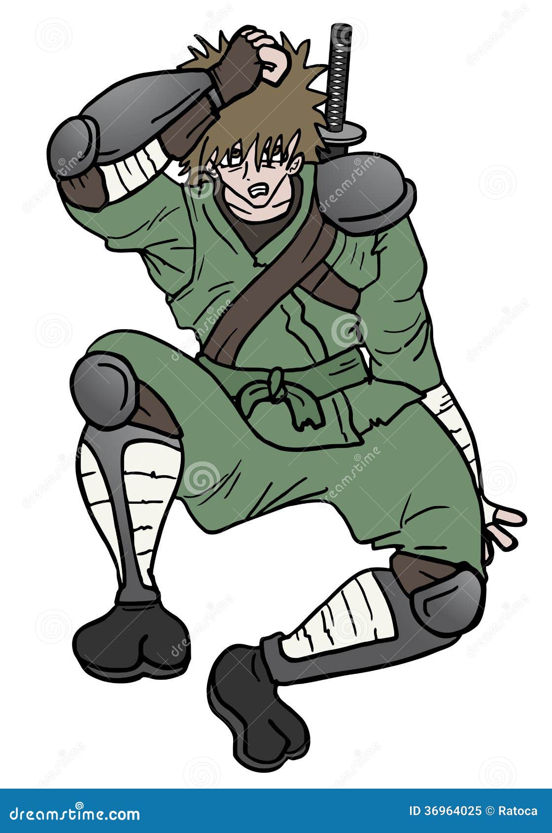 Ninja sitting stock vector. Illustration of challenger - 36964025
