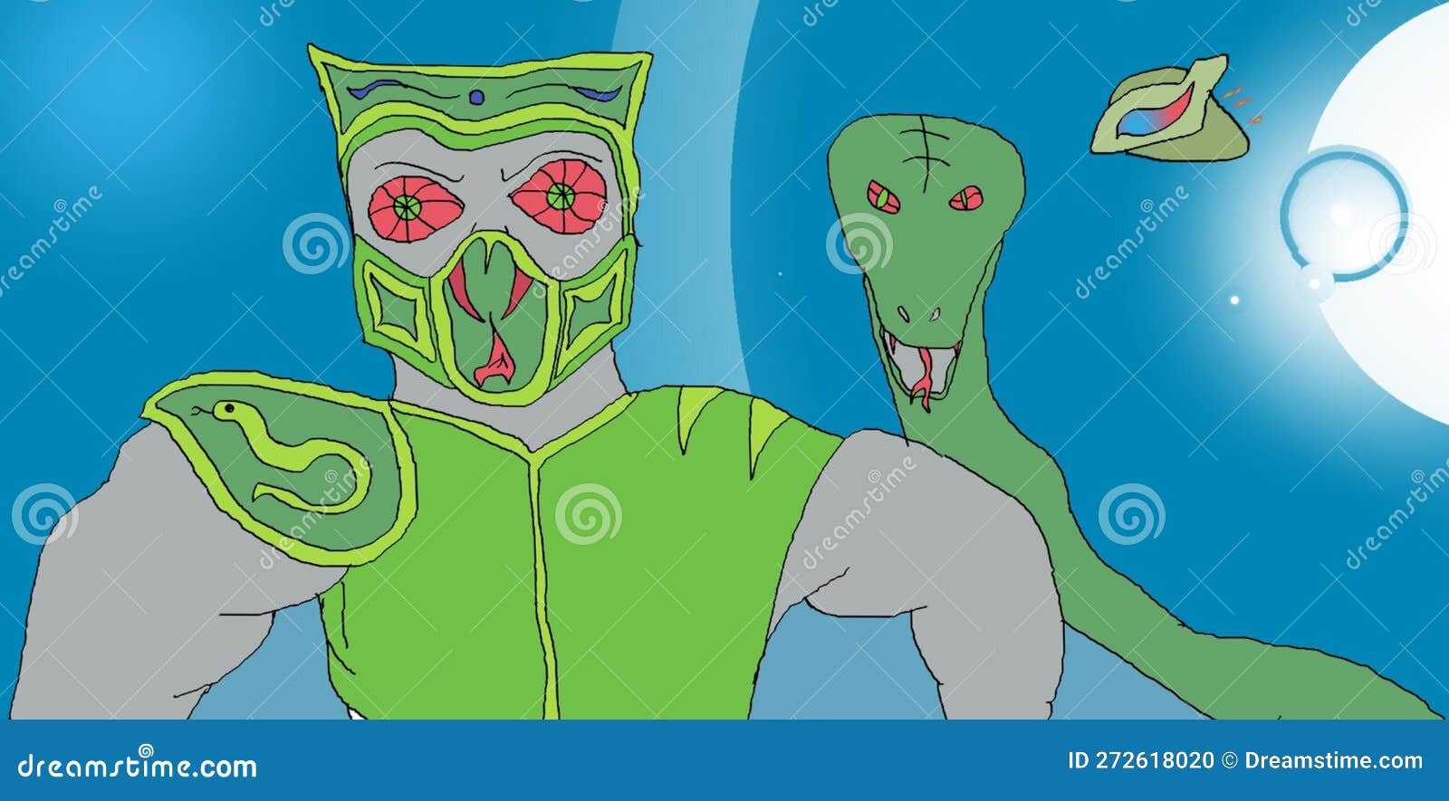 Ninja Snake stock illustration. Illustration of poster - 272618020