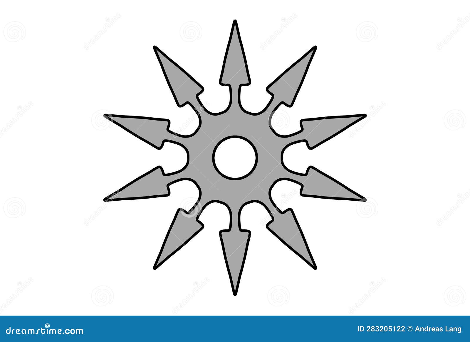 Ninja Star Fight Weapon Wheel Japanese Samurai Graphic Design Element ...