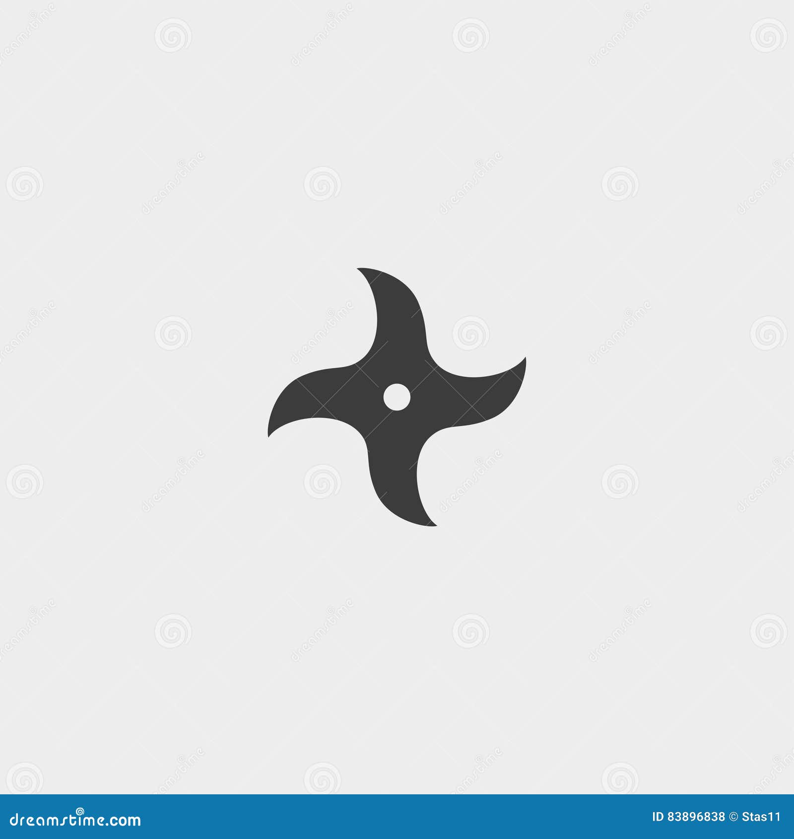 Ninja Star Icon in a Flat Design in Black Color. Vector Illustration ...