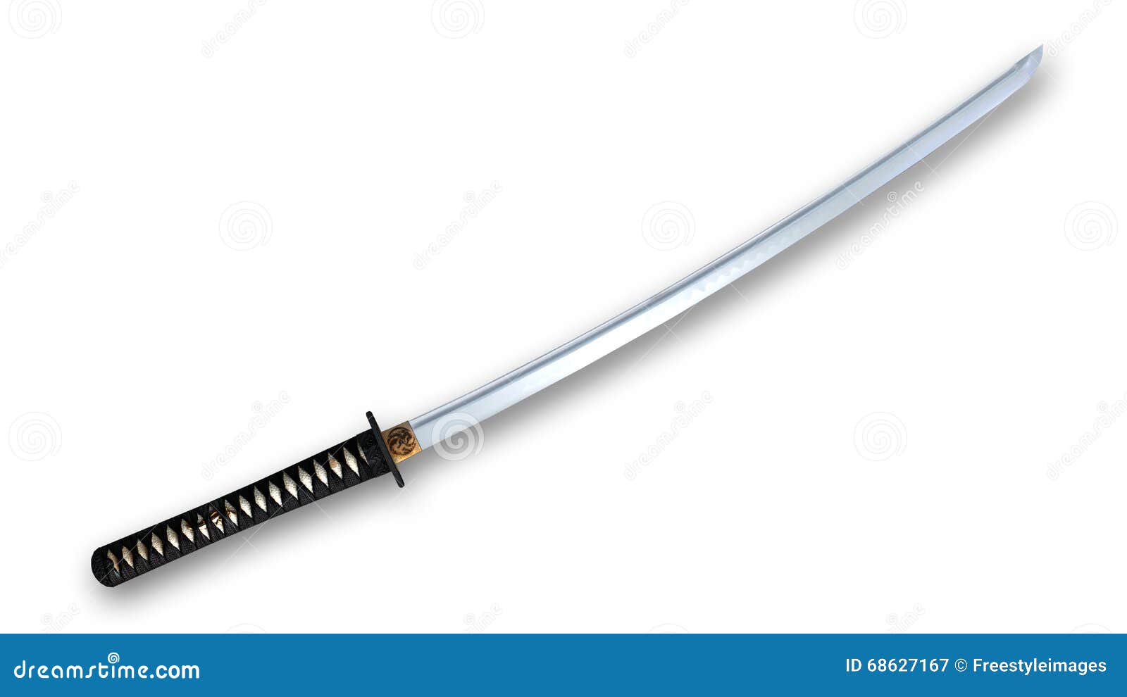 Ninja Sword Katana, Weapon on White, Side View Stock Illustration ...